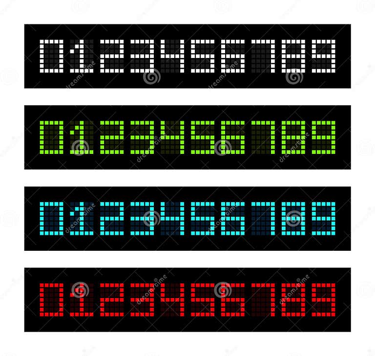 Digital led numbers stock vector. Illustration of black - 202174678