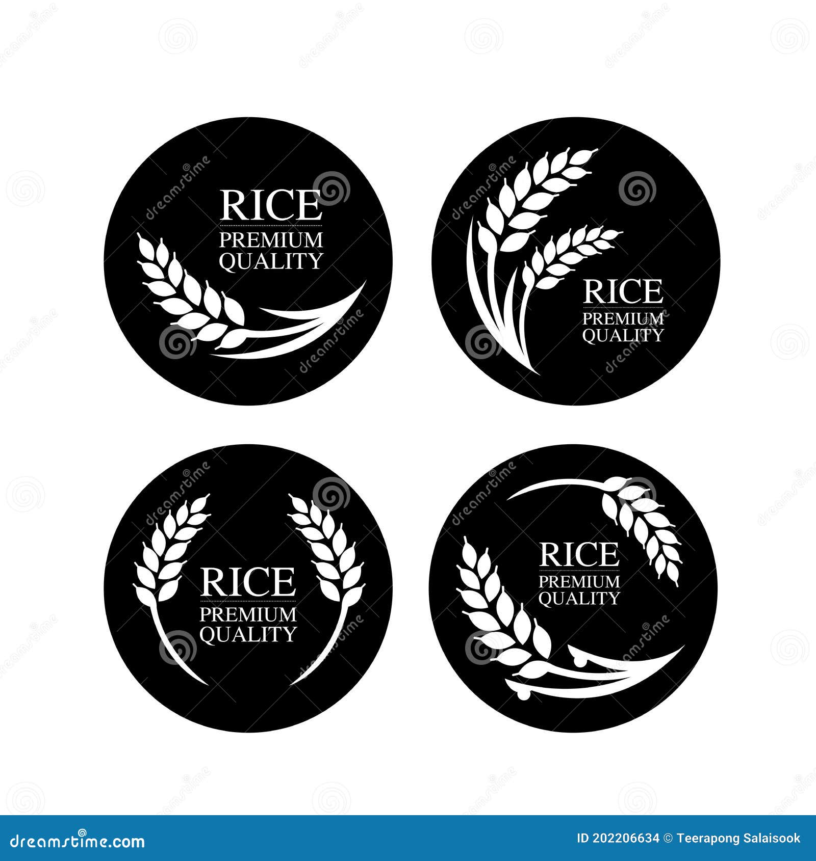 Premium Rice Great Quality Design Concept Vector. Stock Vector ...