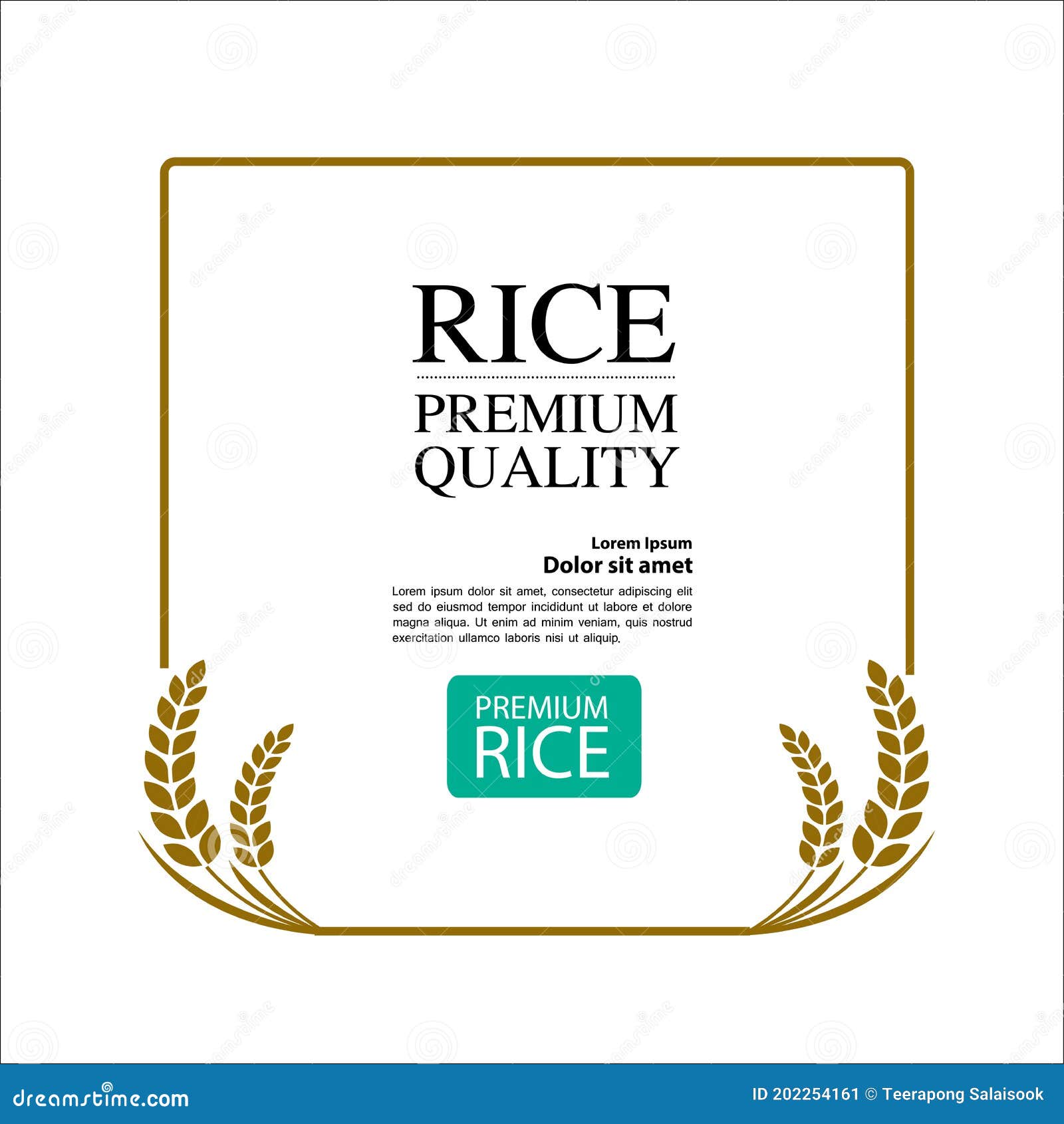 Premium Rice Great Quality Design Concept Vector. Stock Vector ...