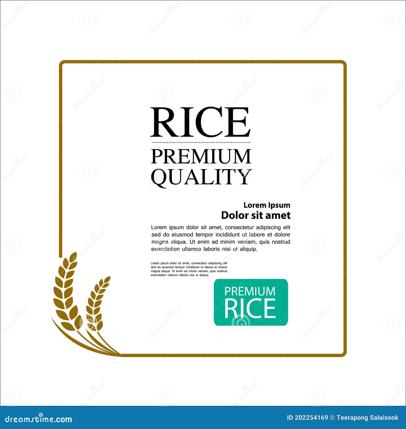 Premium Rice Great Quality Design Concept Vector. Stock Vector ...