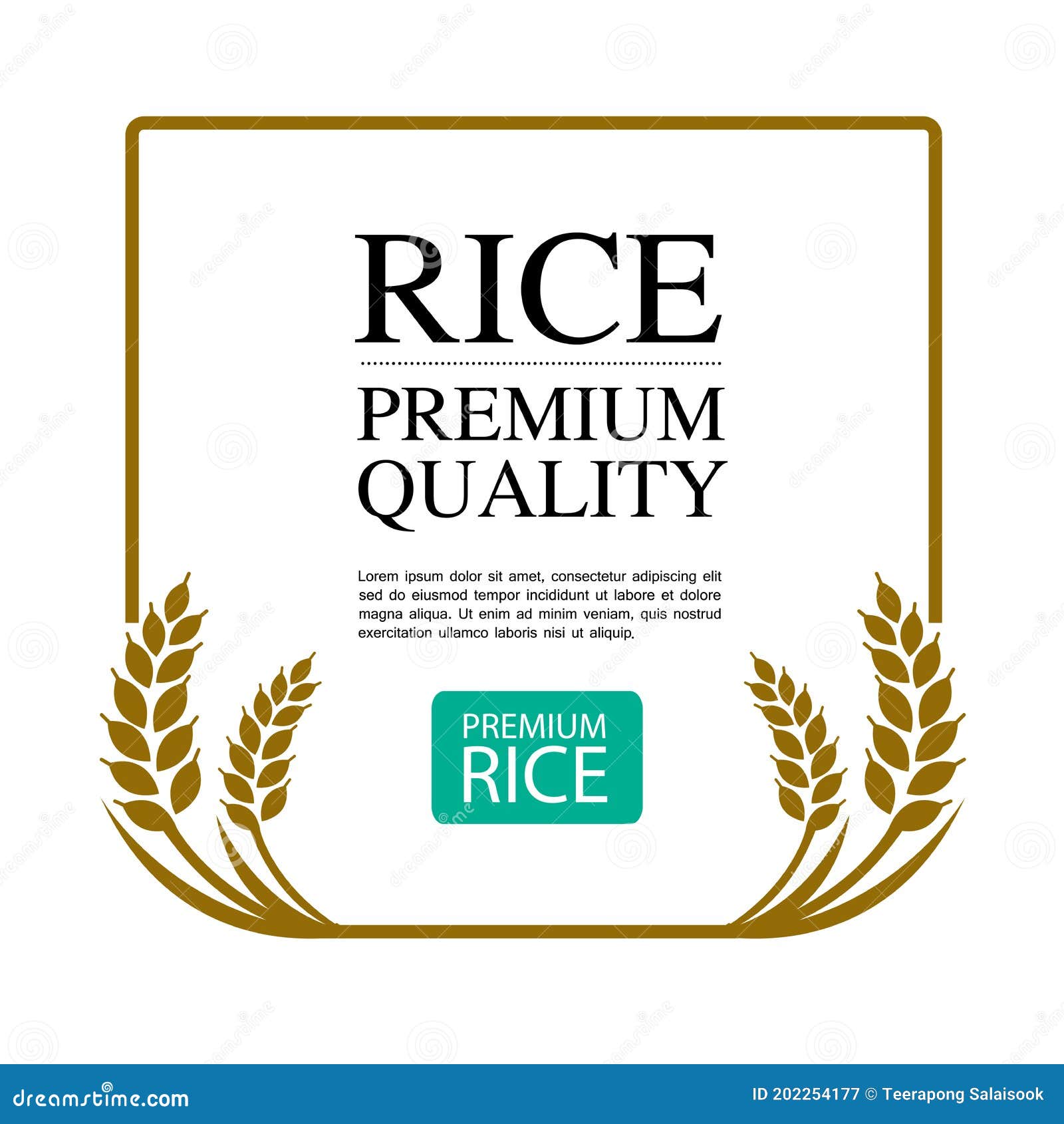 Premium Rice Great Quality Design Concept Vector. Stock Vector ...