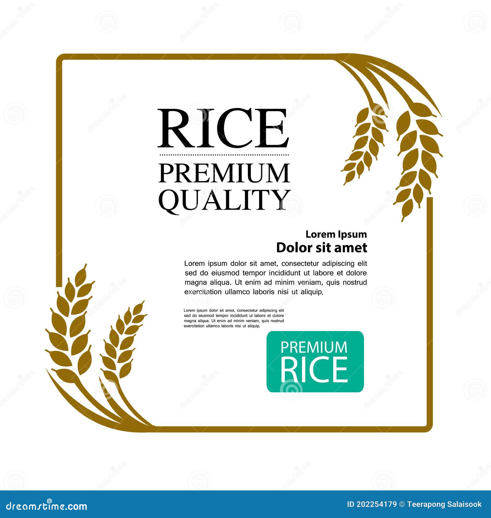 Premium Rice Great Quality Design Concept Vector. Stock Vector ...