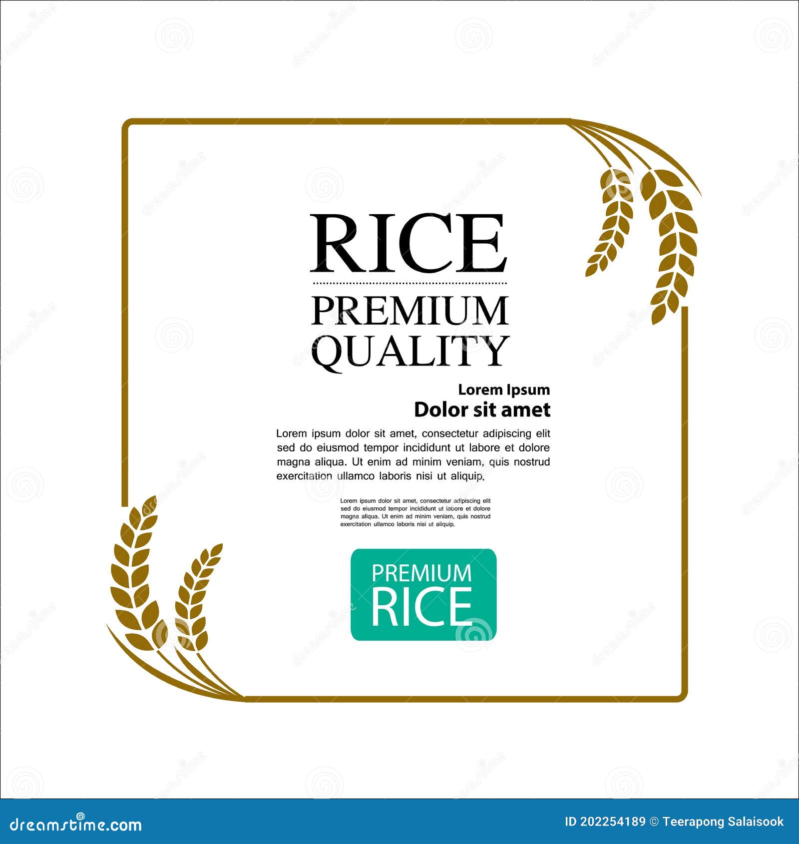 Premium Rice Great Quality Design Concept Vector. Stock Vector ...