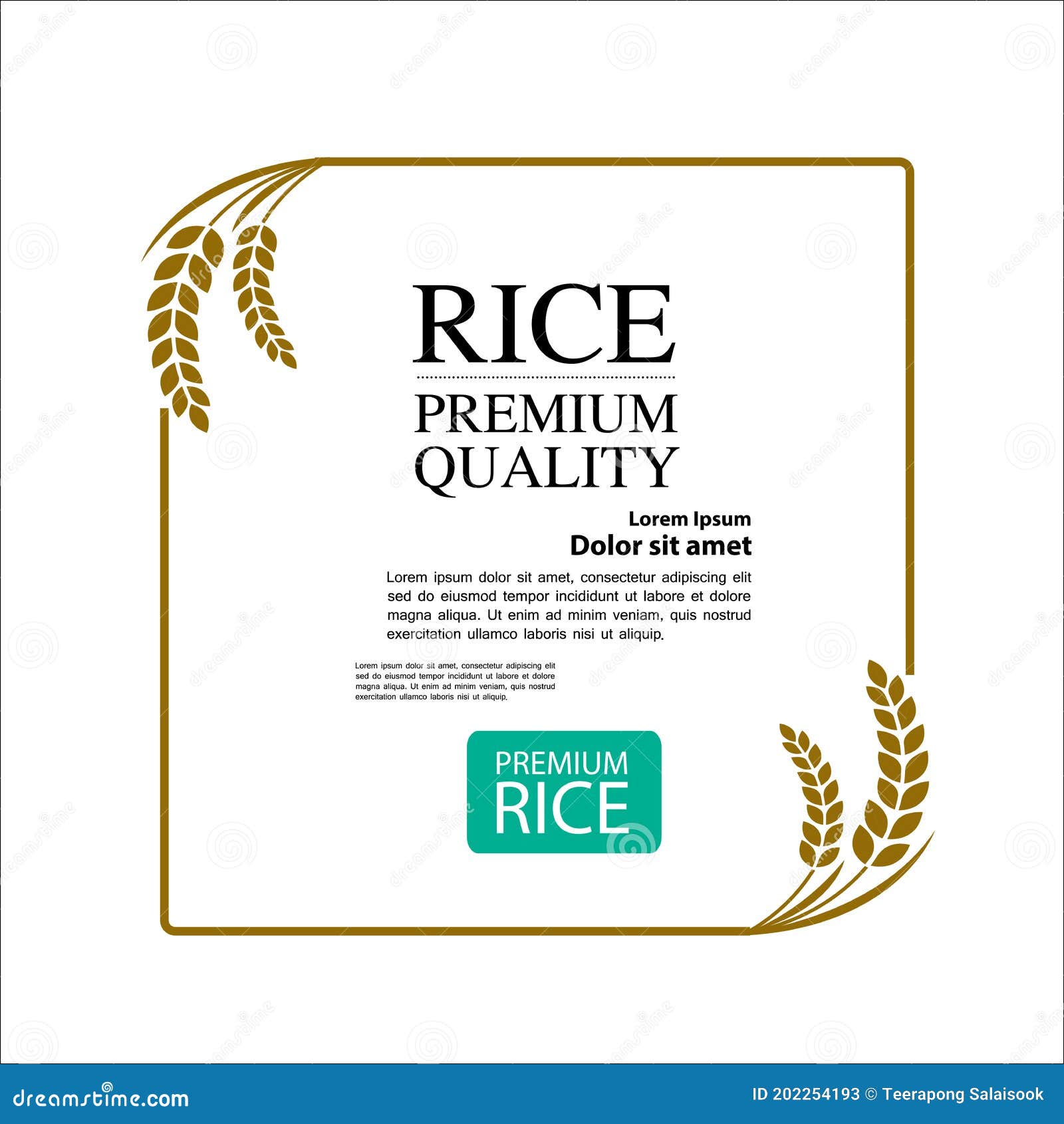 Premium Rice Great Quality Design Concept Vector. Stock Vector ...
