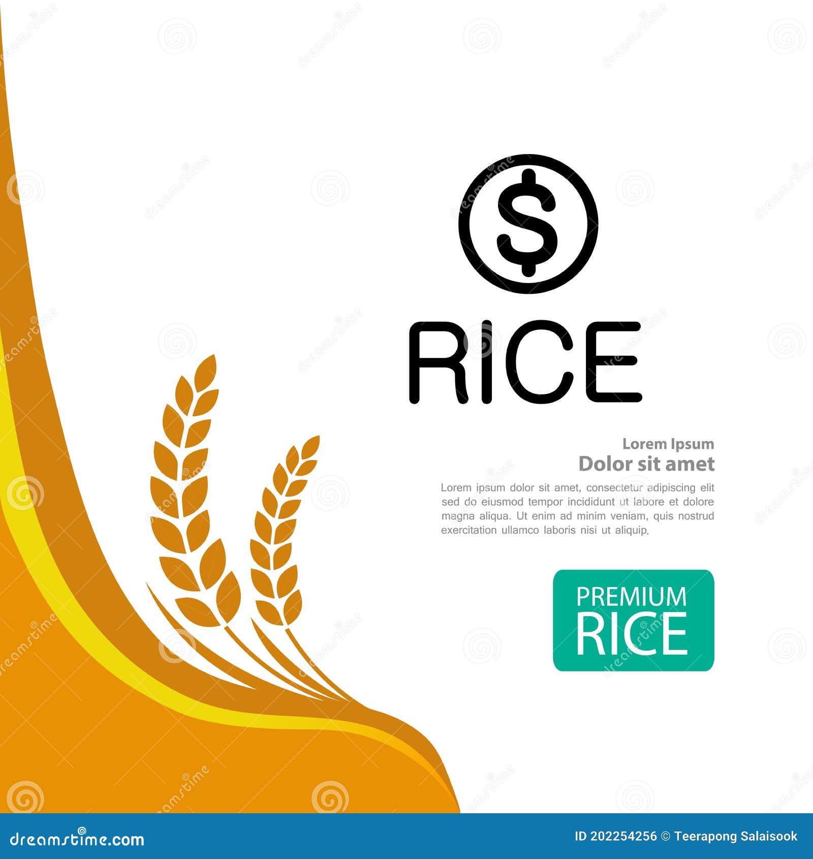 Premium Rice Great Quality Design Concept Vector. Stock Vector ...