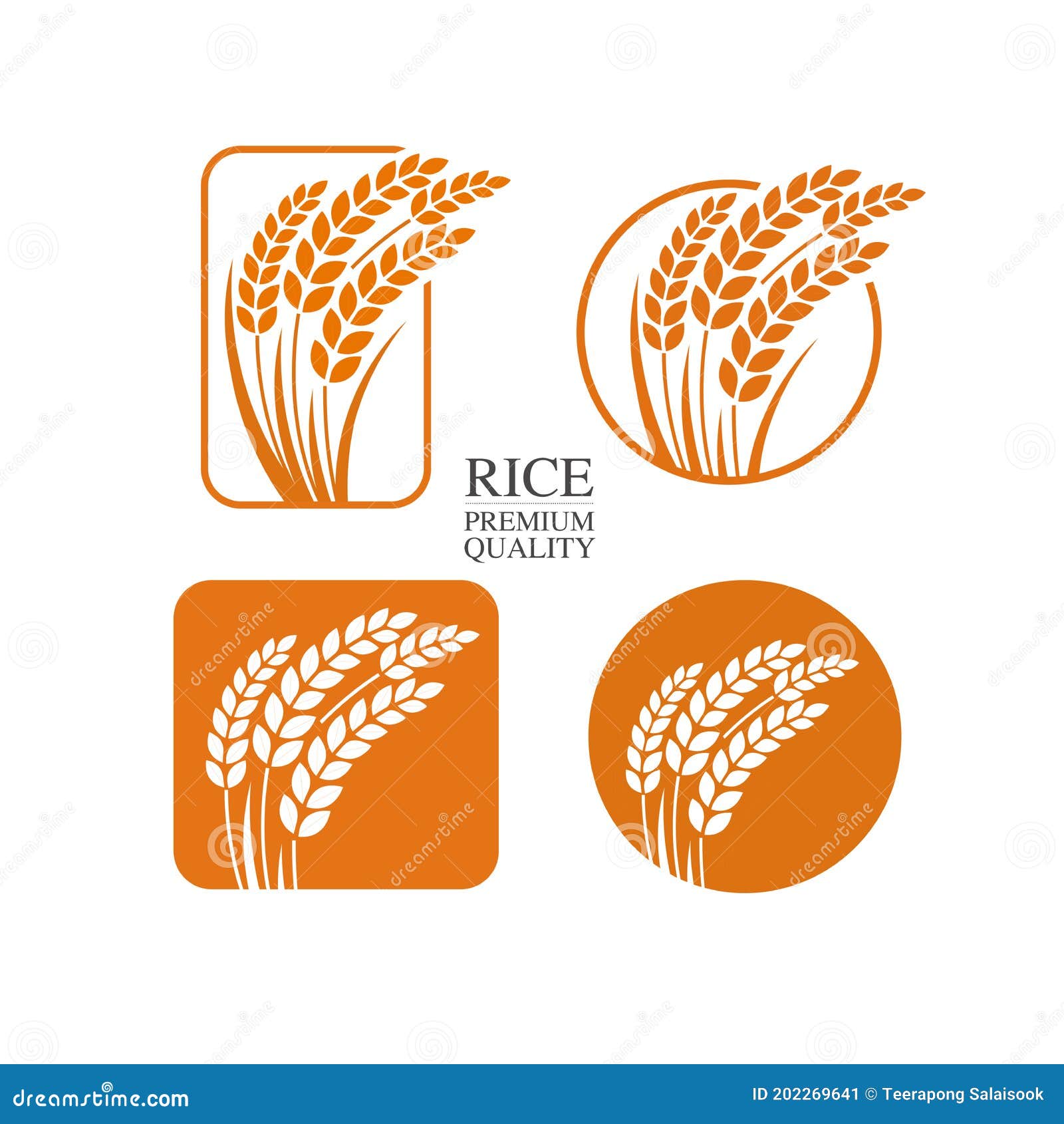 Premium Rice Great Quality Design Concept Vector. Stock Vector ...