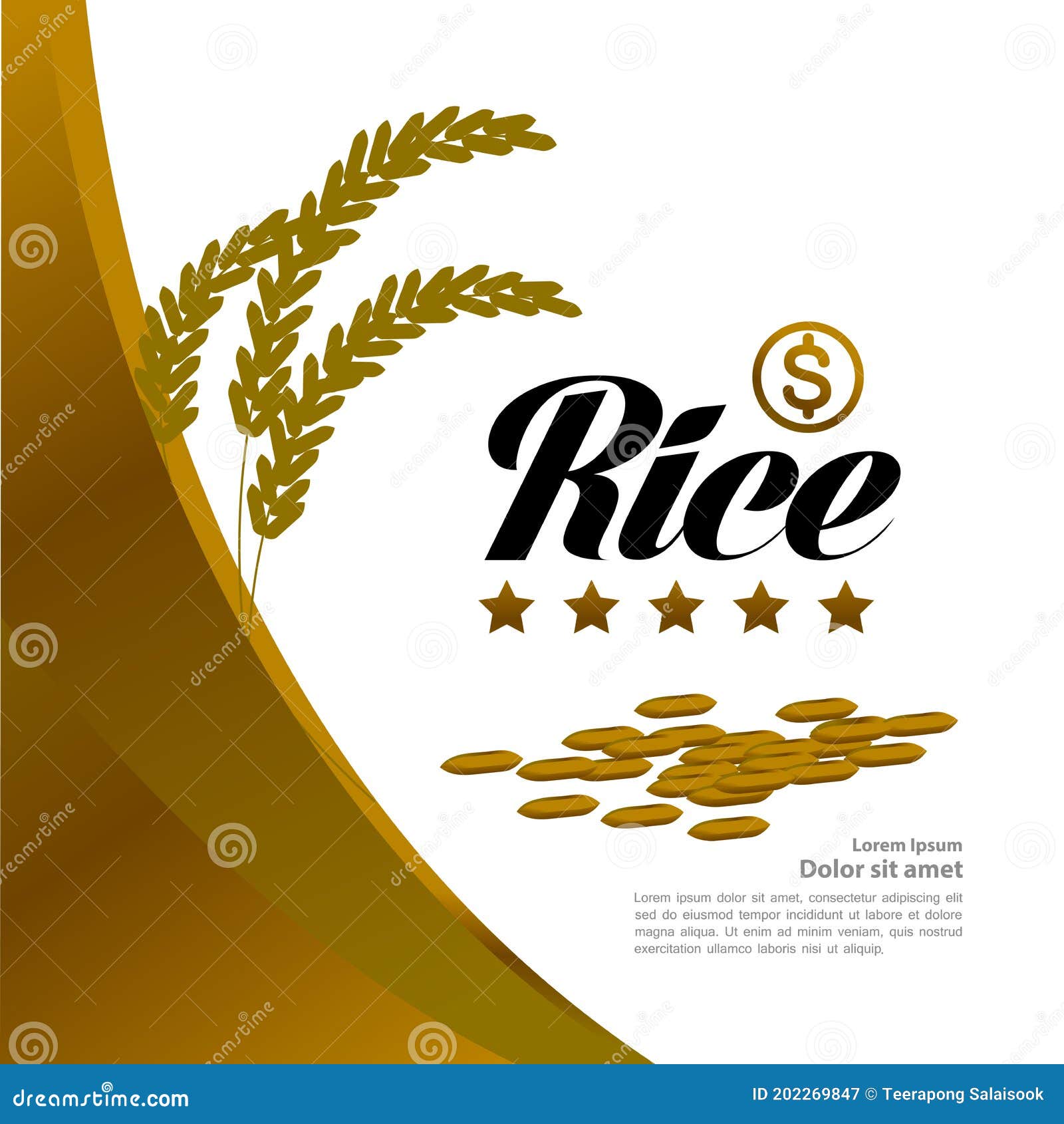 Premium Rice Great Quality Design Concept Vector. Stock Vector ...
