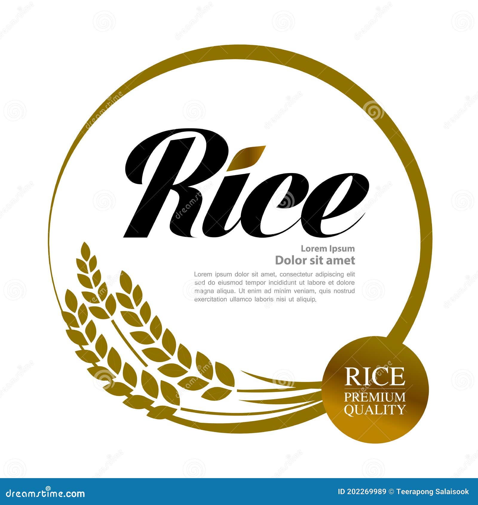Premium Rice Great Quality Design Concept Vector. Stock Vector ...