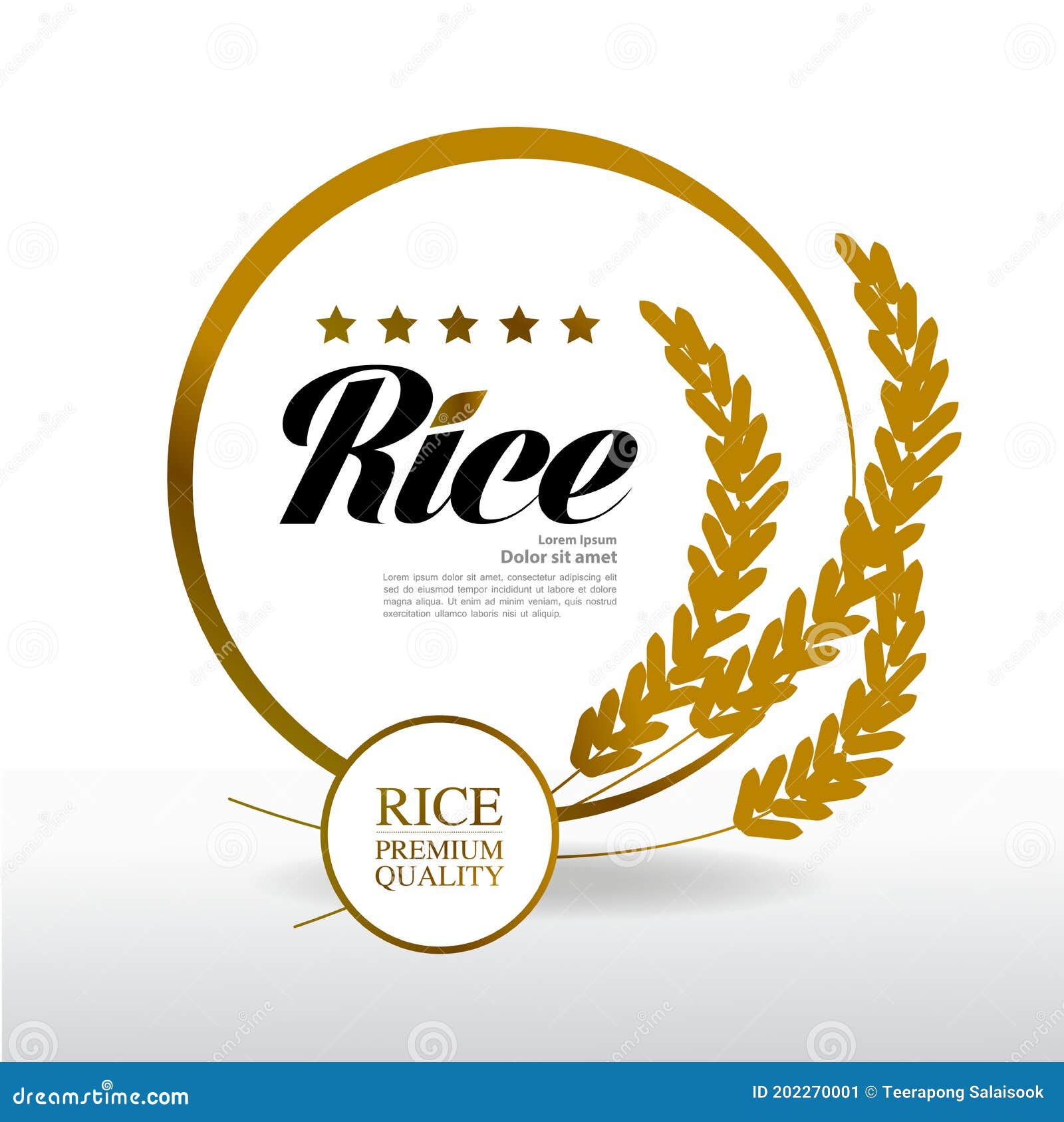 Premium Rice Great Quality Design Concept Vector. Stock Vector ...