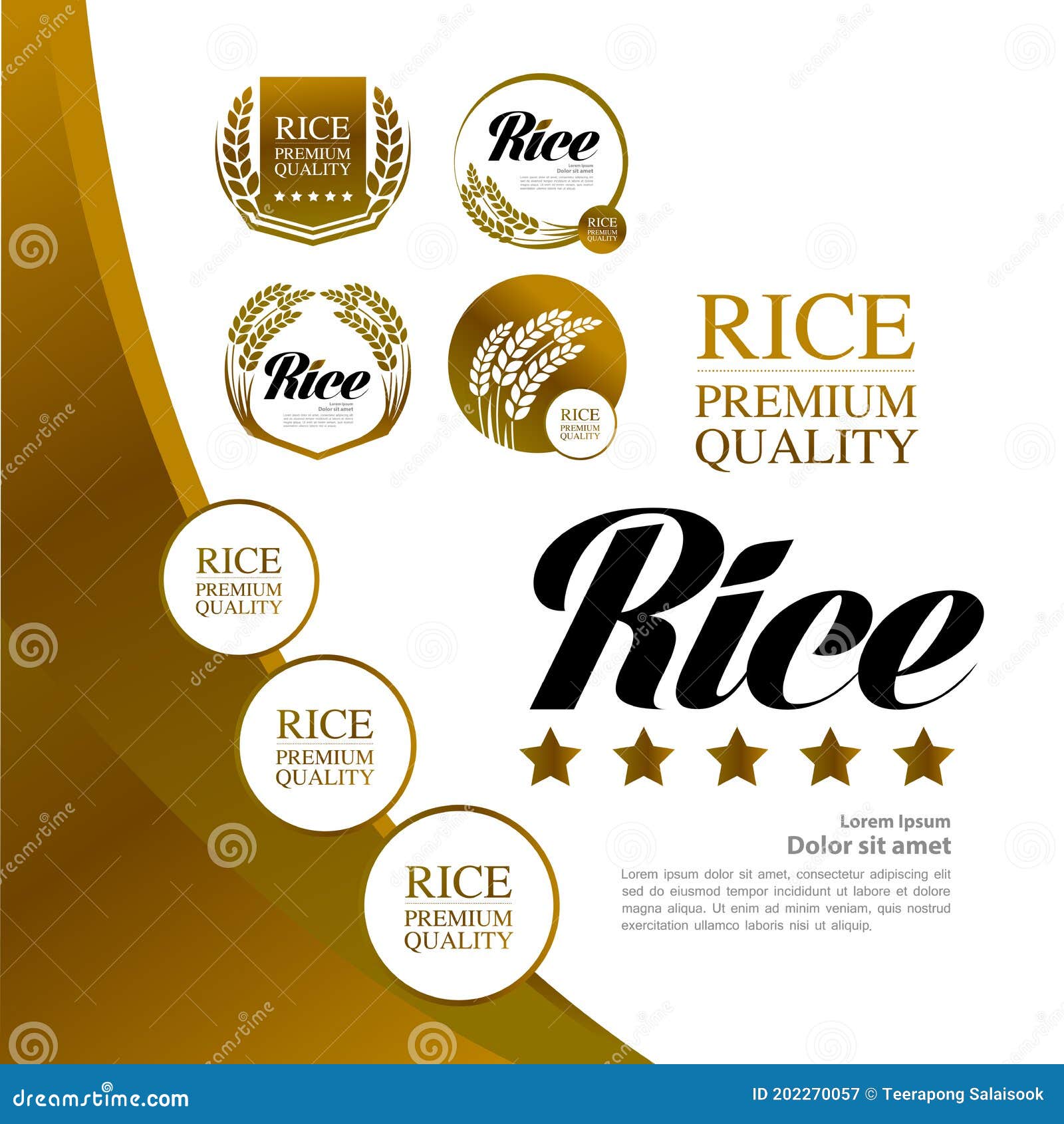 Premium Rice Great Quality Design Concept Vector. Stock Vector ...