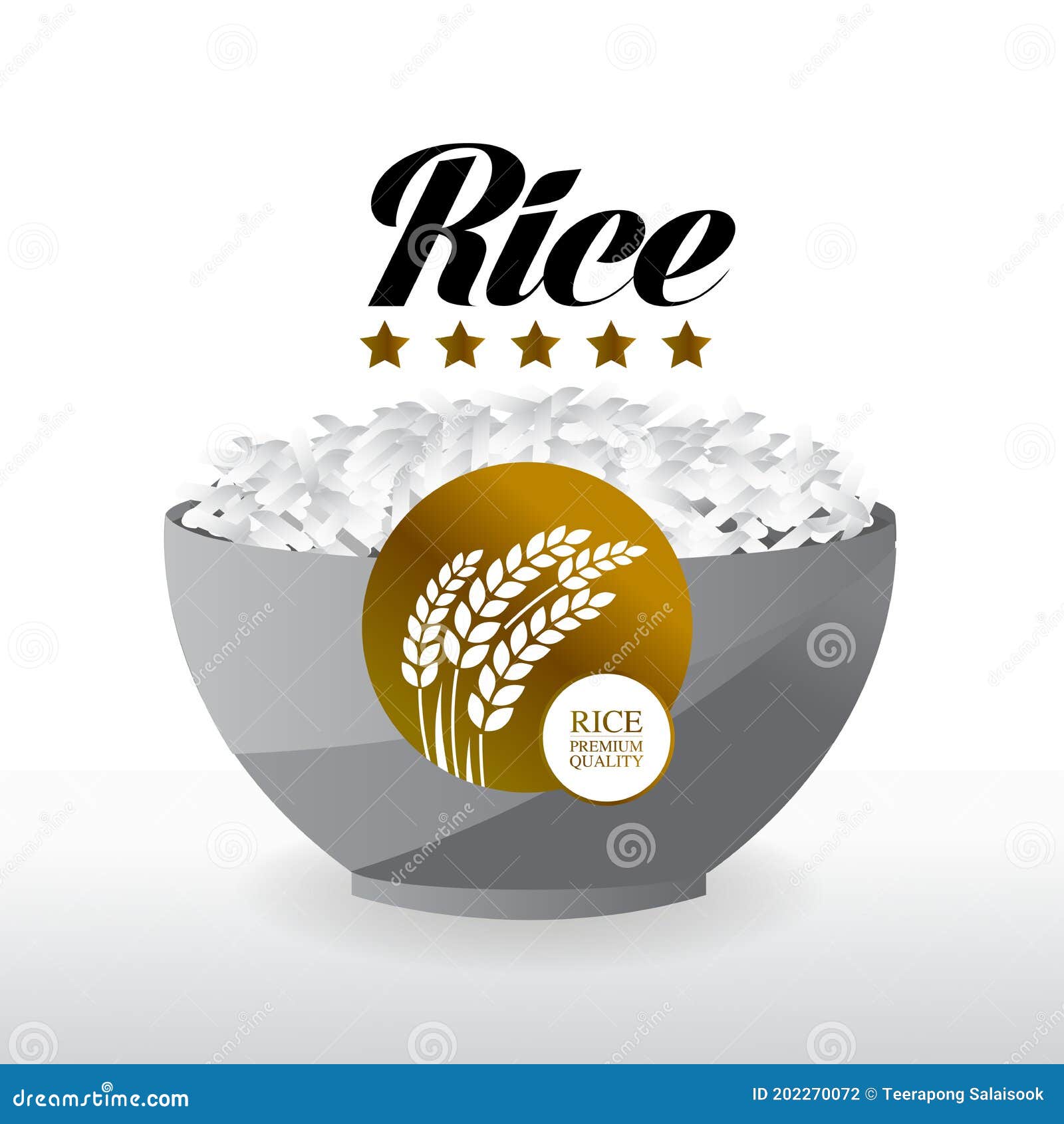 Premium Rice Great Quality Design Concept Vector. Stock Vector ...