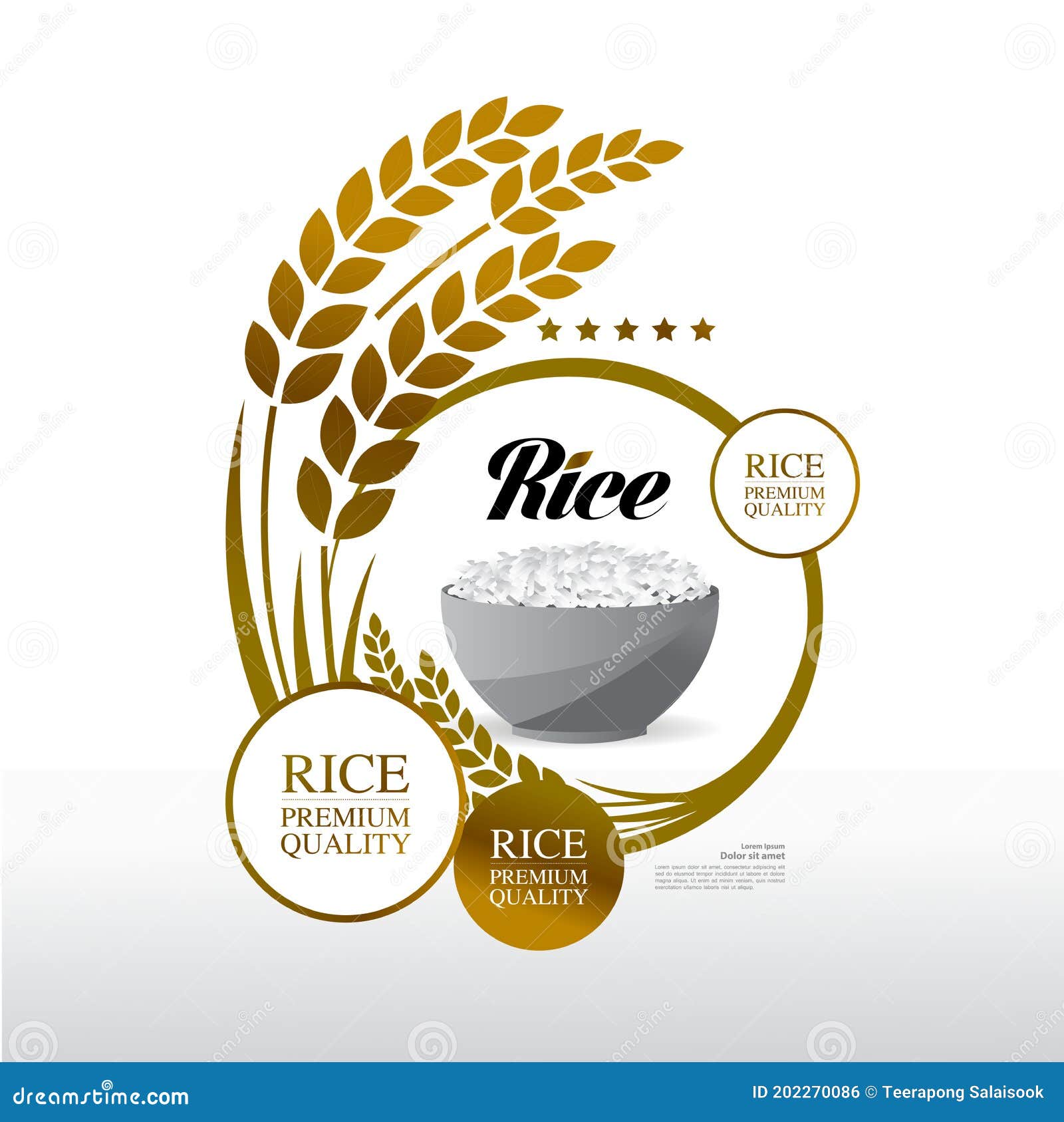 Premium Rice Great Quality Design Concept Vector. Stock Vector ...