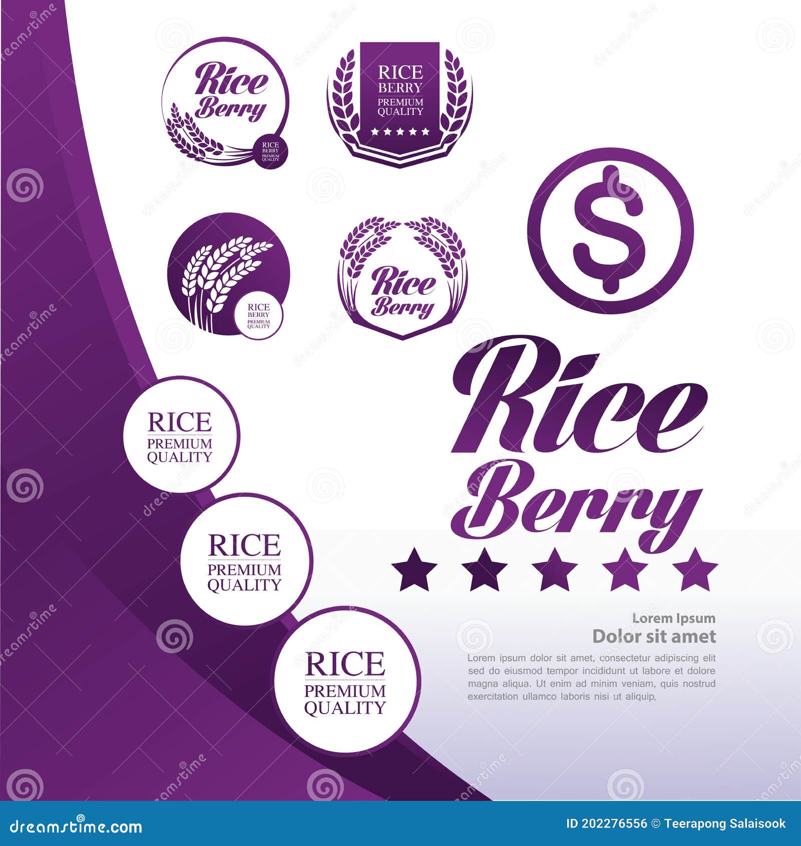 Premium Rice Great Quality Design Concept Vector. Stock Vector ...