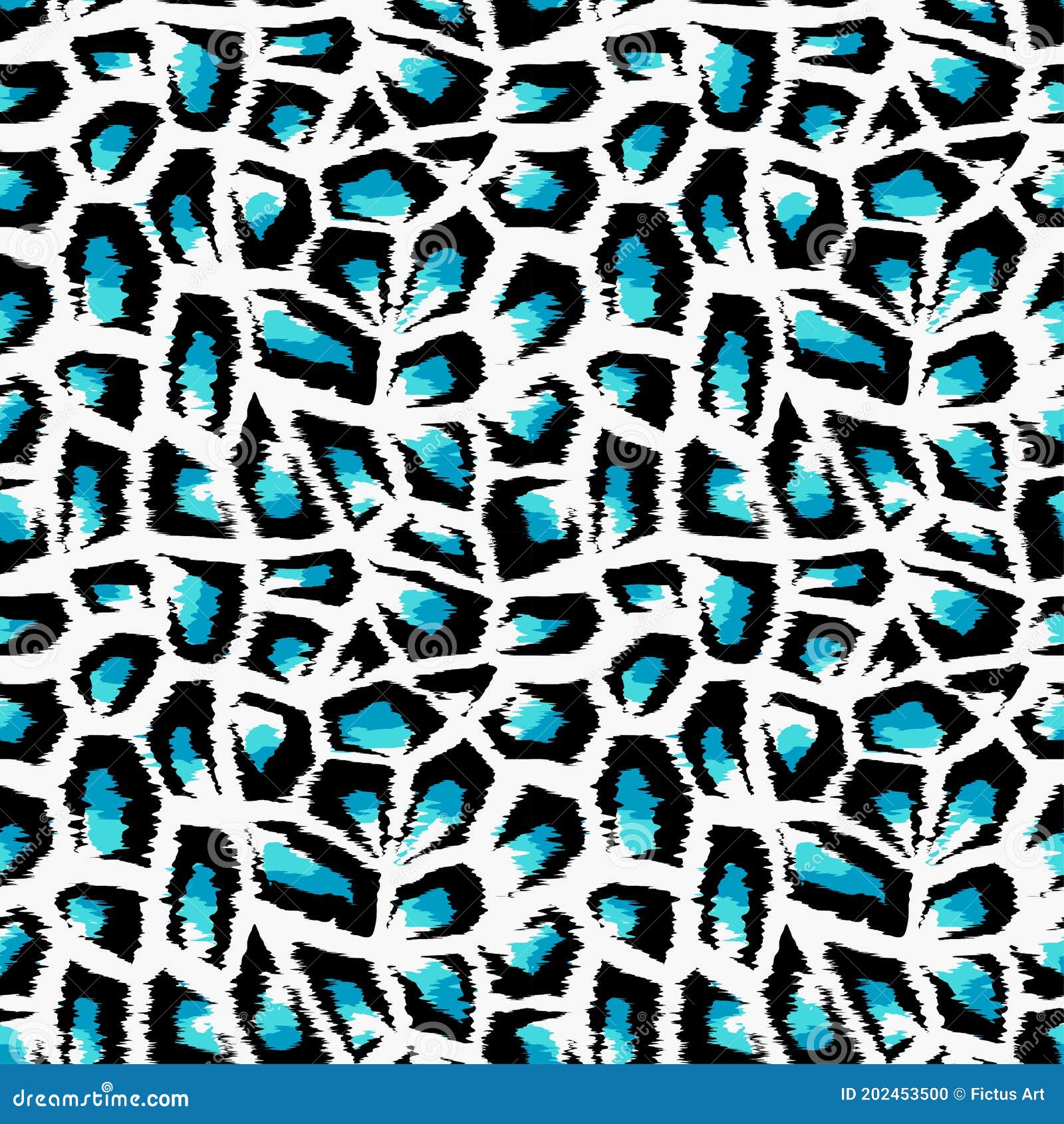 Blue Leopard Seamless Pattern Stock Vector - Illustration of abstract ...