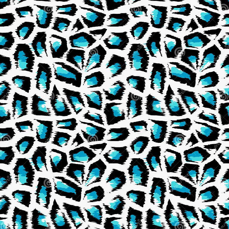 Blue Leopard Seamless Pattern Stock Vector - Illustration of abstract ...