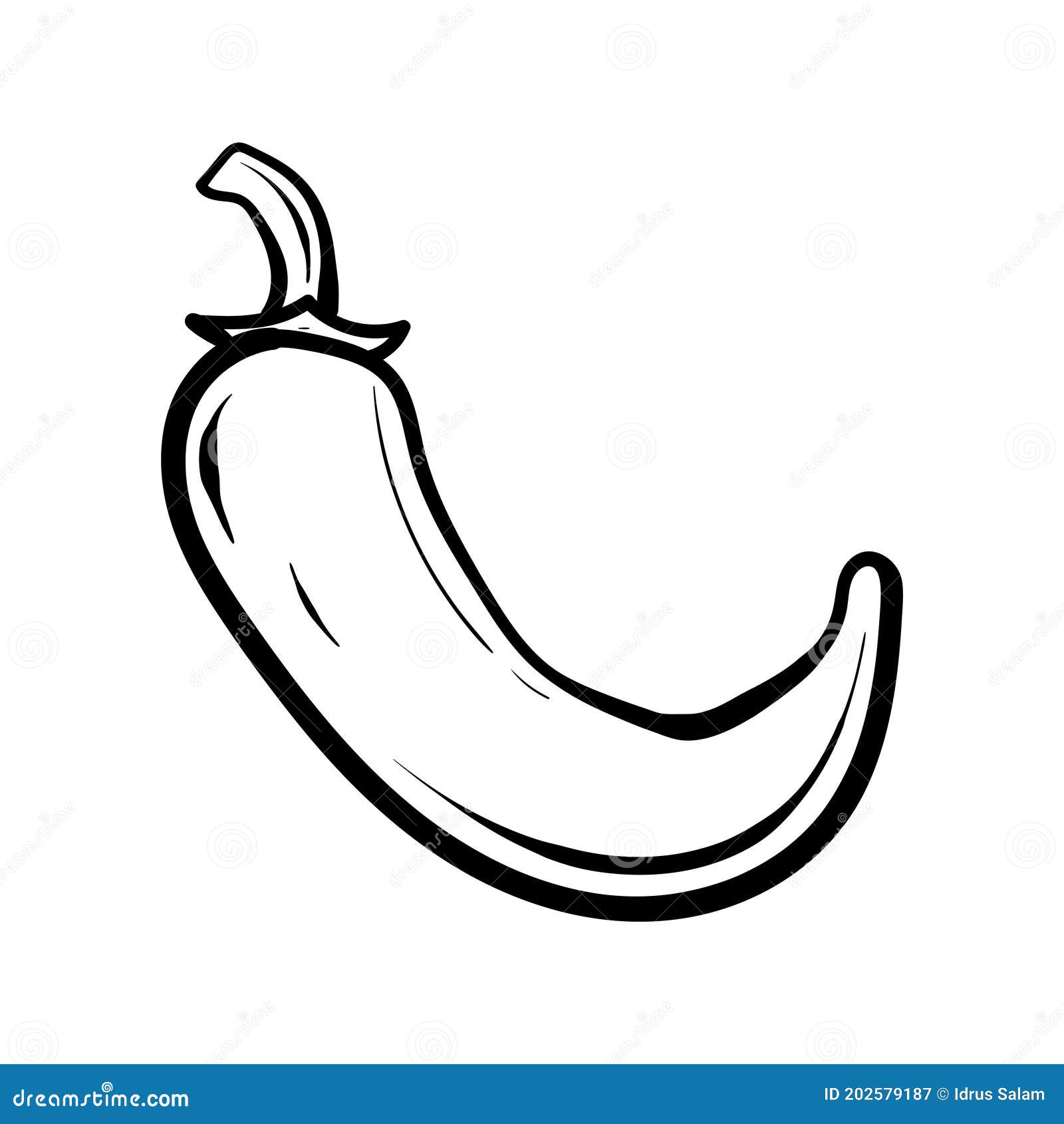 Fresh Chilli Pepper with Hand Drawing or Sketch Style. Sketch of ...