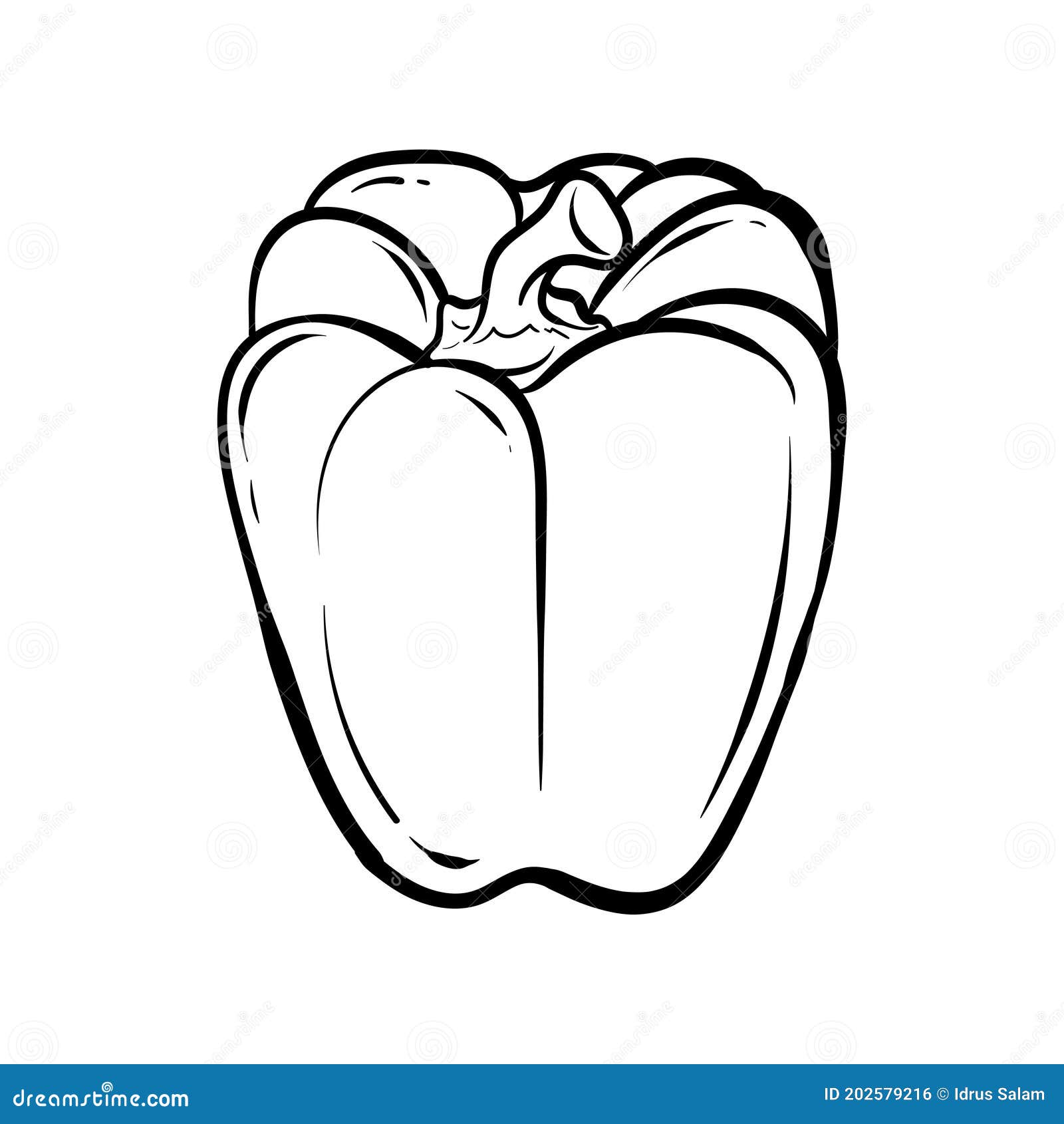 Pepper. Vector Illustration of a Sweet Pepper. Hand Drawn Pepper ...