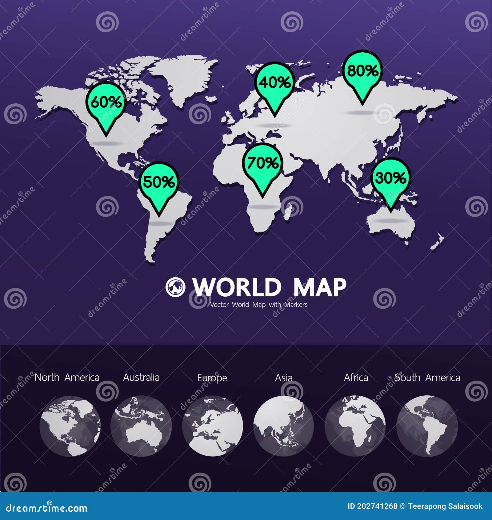 Grand World Map Graphic Element Vector Illustration. Stock Vector ...