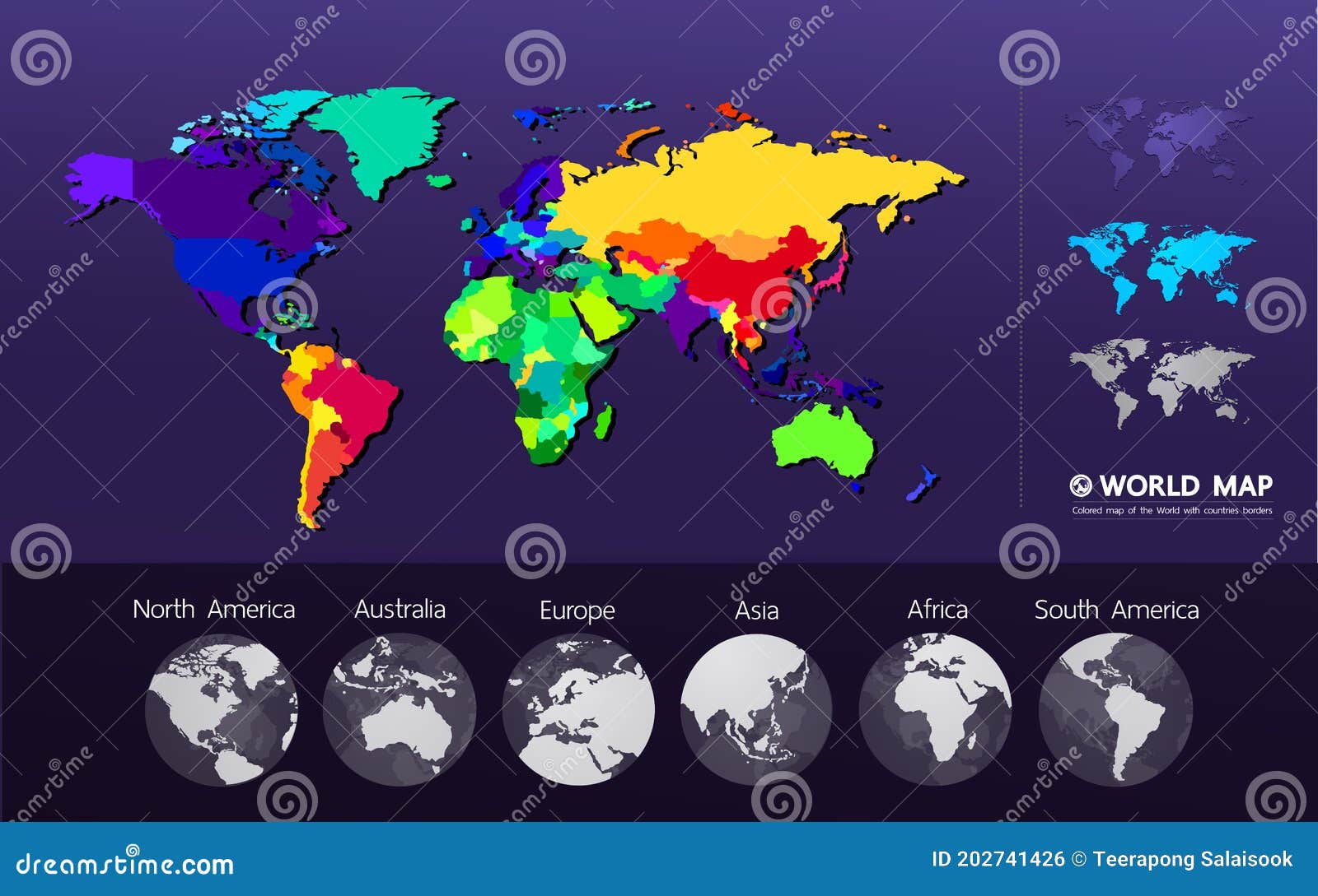 Grand World Map Graphic Element Vector Illustration. Stock Vector ...
