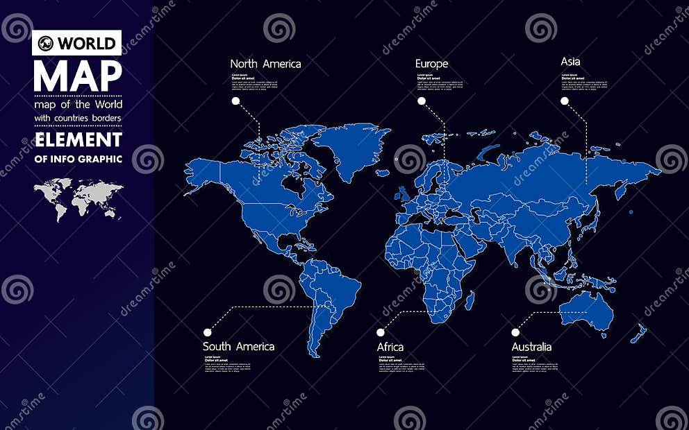 Grand World Map Graphic Element Vector Illustration. Stock Vector ...