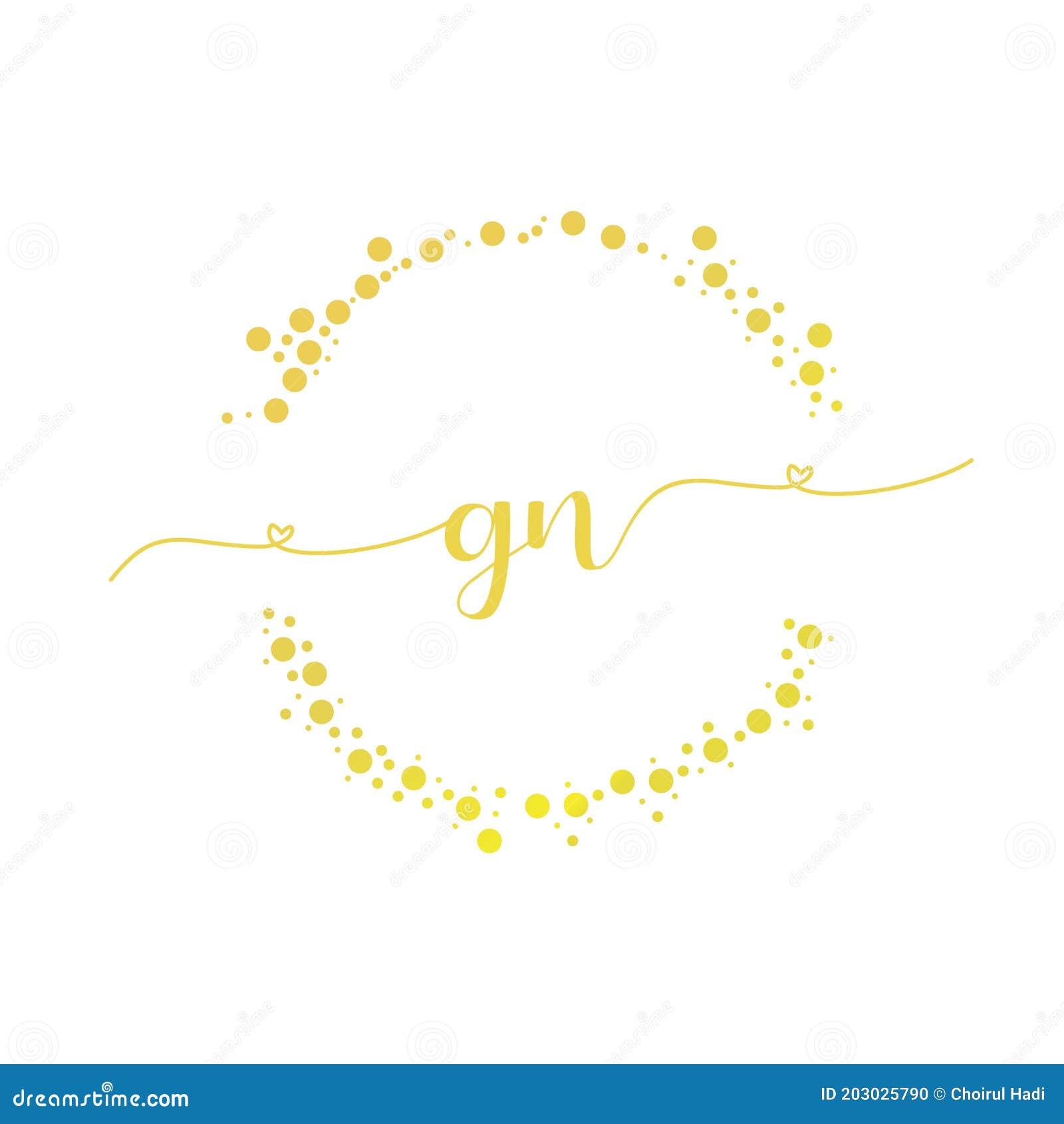 GN Initial Logo Golden Makeup Card Business Wedding Stock Vector ...
