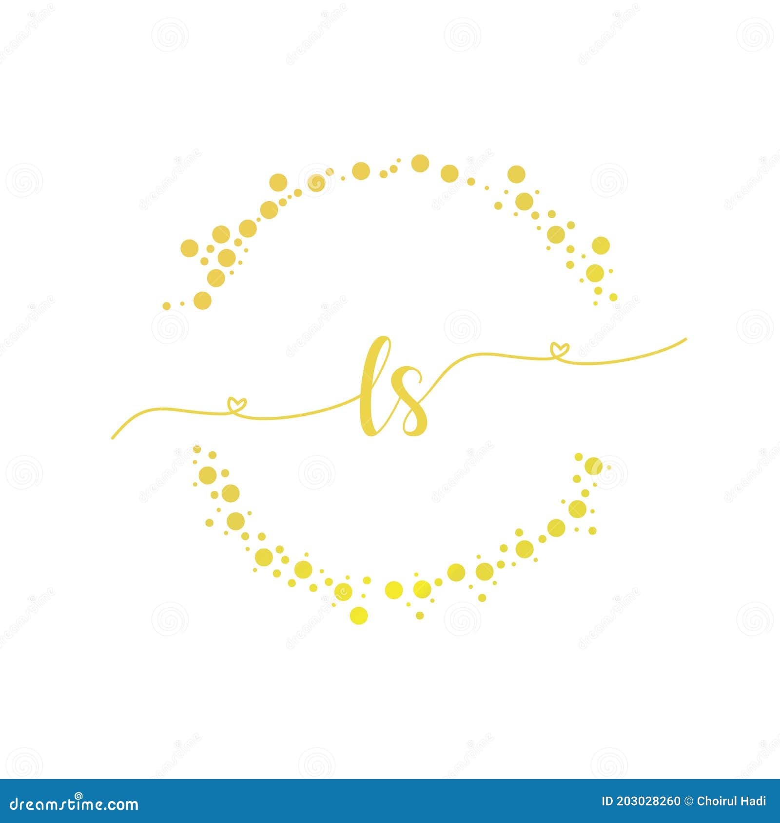 LS Initial Logo Golden Makeup Card Business Wedding Stock Vector ...