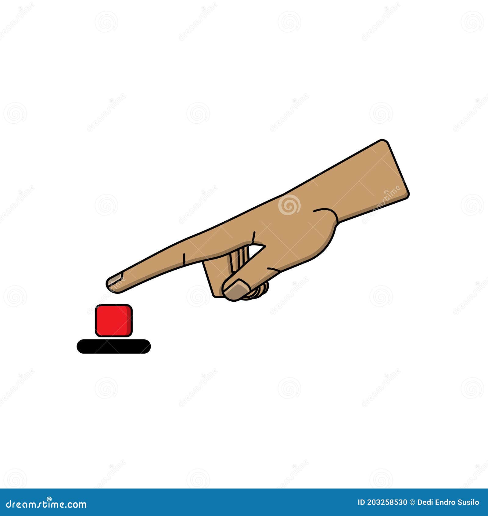 Illustration Press the Button Stock Vector - Illustration of : 203258530
