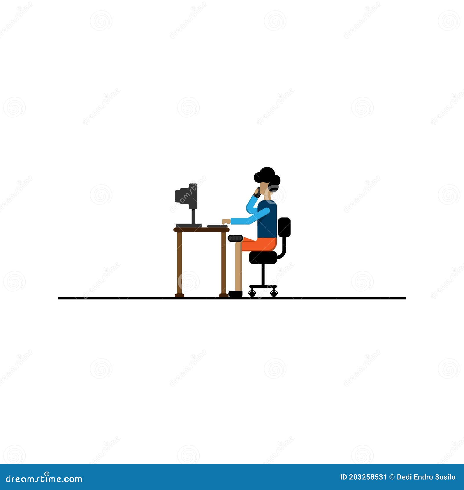 Illustration Bisnis Office Admin Stock Vector - Illustration of people ...