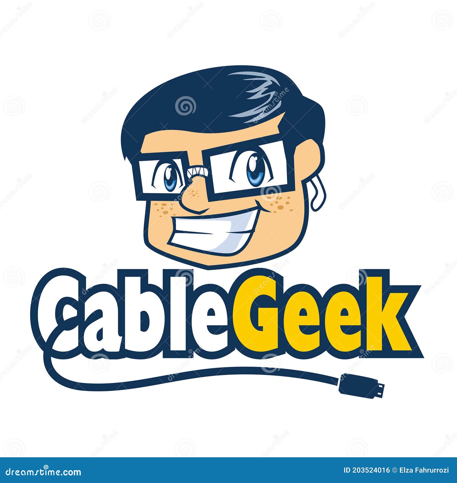 Geek kids mascot cartoon stock vector. Illustration of clever - 203524016