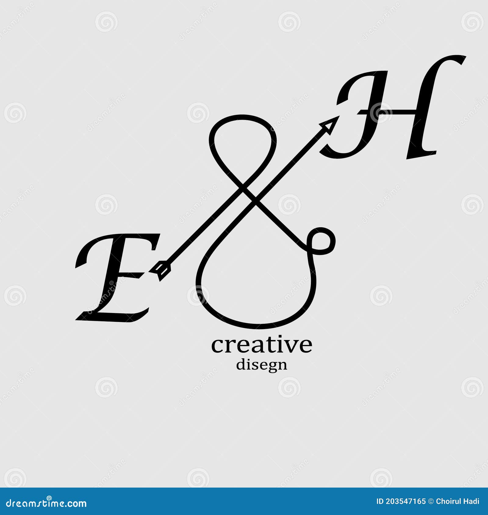 Initial EH Letter Logo Creative Trandy Icon Illustration Stock Vector ...