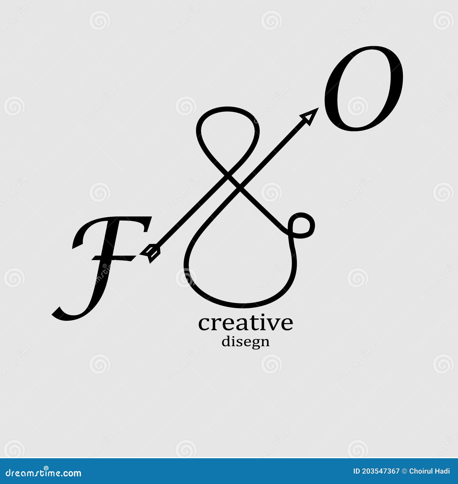 Initial FO Letter Logo Creative Trandy Icon Illustration Stock Vector ...