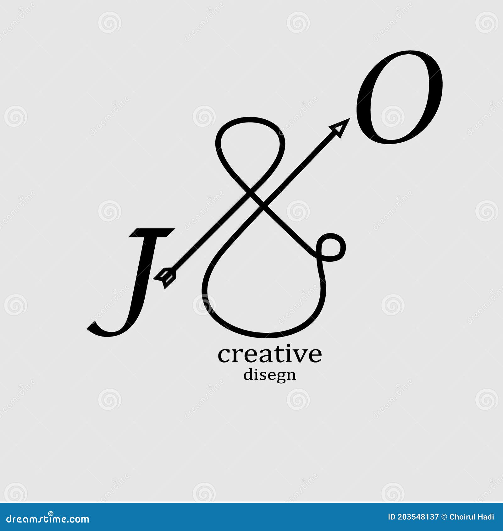 Initial JO Letter Logo Creative Trandy Icon Illustration Stock ...