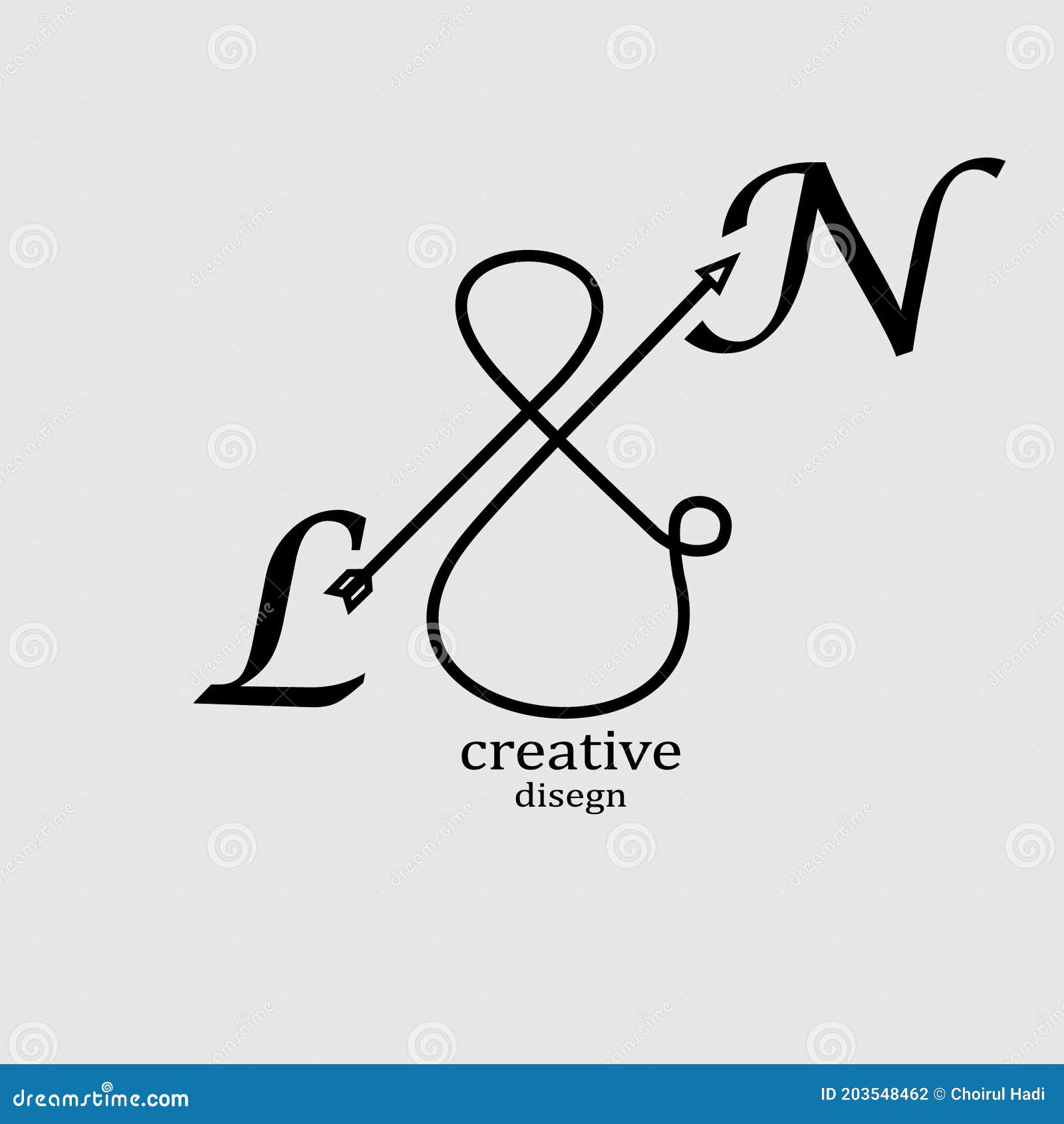 Initial LN Letter Logo Creative Trandy Icon Illustration Stock ...