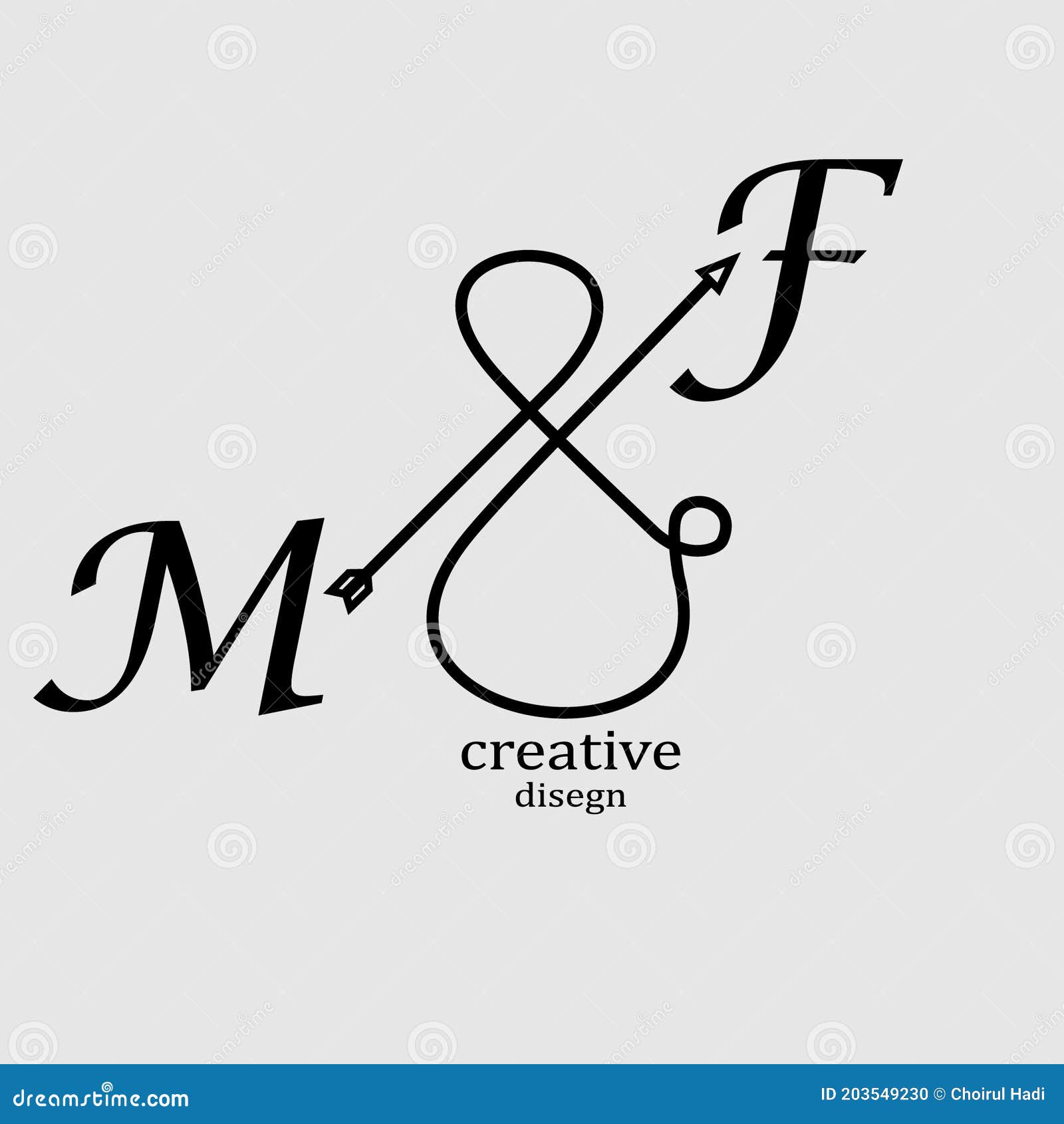 Initial MF Letter Logo Creative Trandy Icon Illustration Stock ...