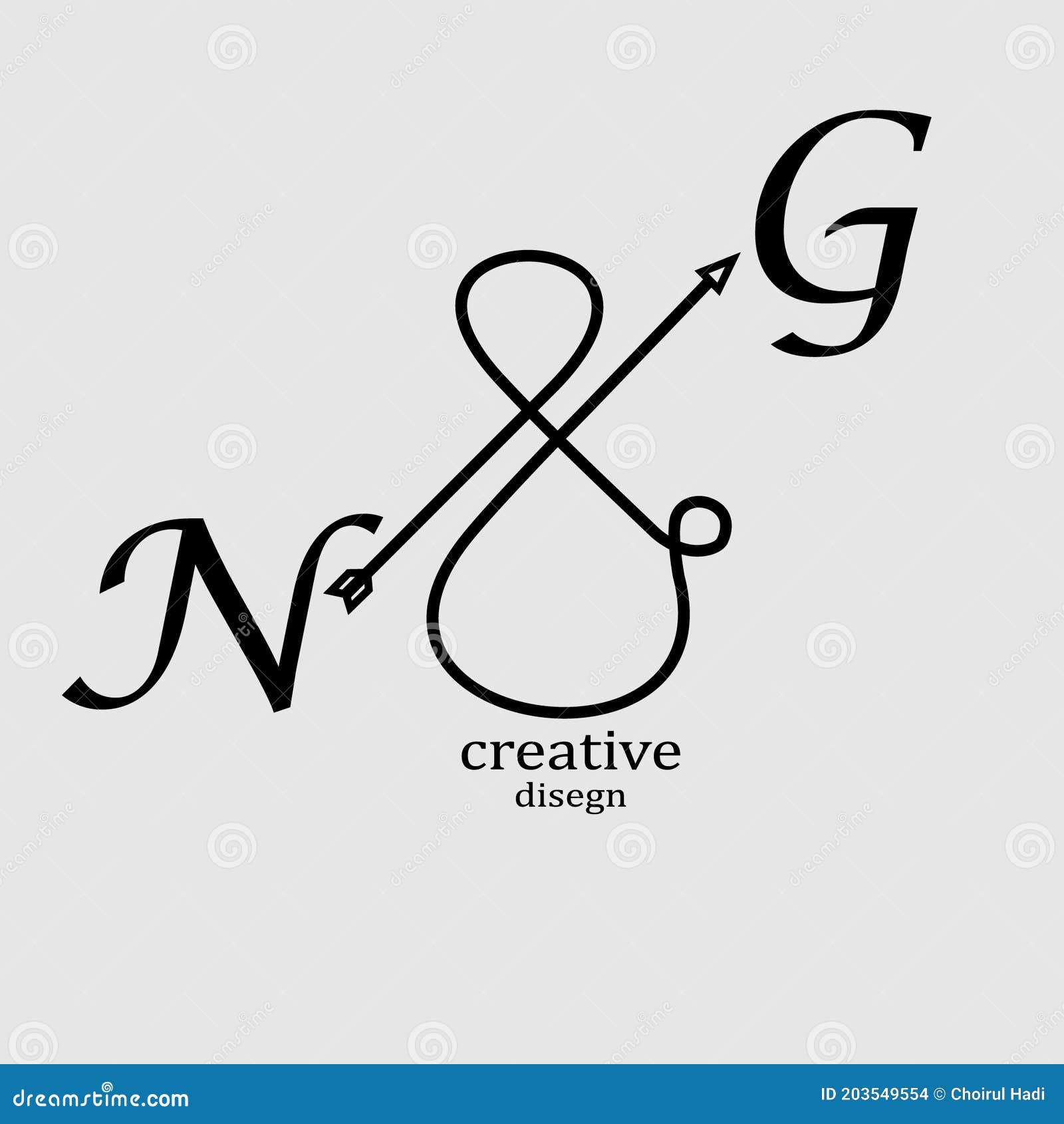 Initial NG Letter Logo Creative Trandy Icon Illustration Stock Vector ...