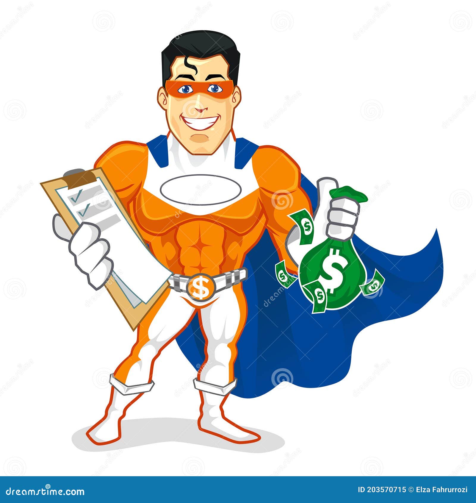 Superhero Insurance Mascot Cartoon Stock Vector - Illustration of macho ...