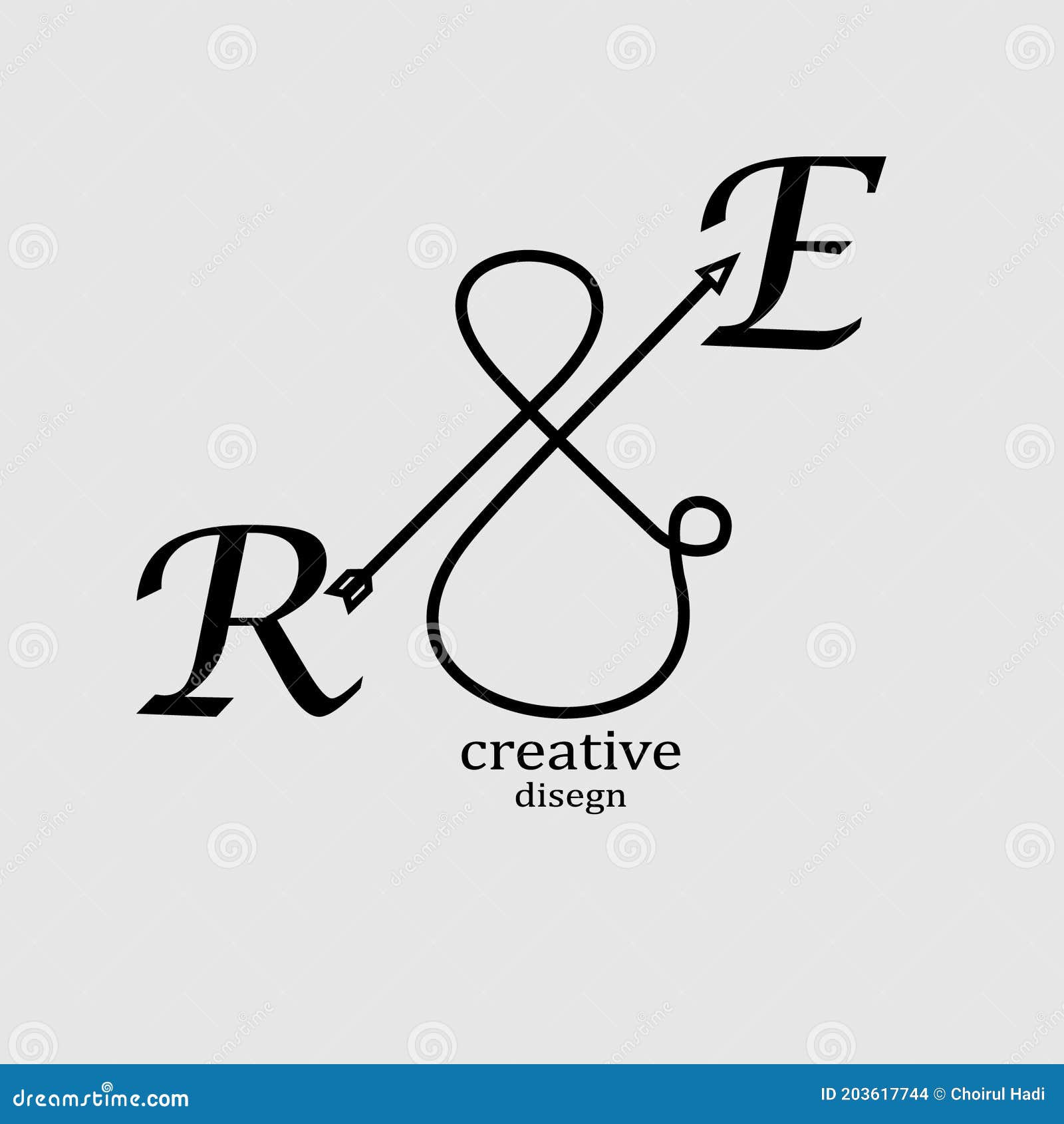 Initial RE Letter Logo Creative Trandy Icon Illustration Stock Vector ...