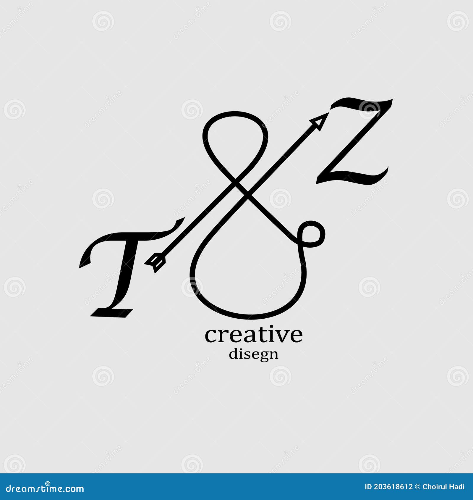 Initial TZ Letter Logo Creative Trandy Icon Illustration Stock Vector ...