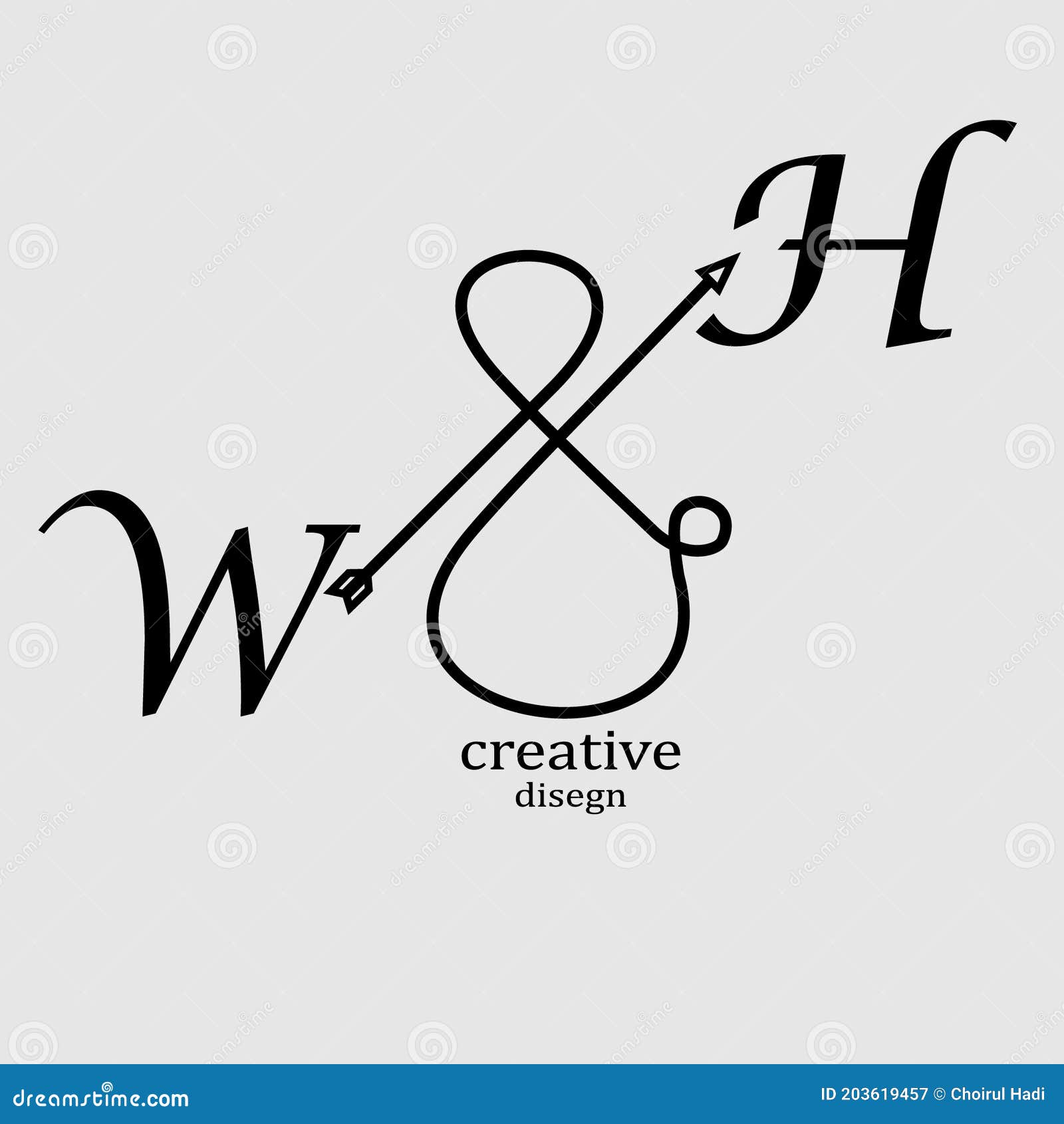 Initial WH Letter Logo Creative Trandy Icon Illustration Stock Vector ...