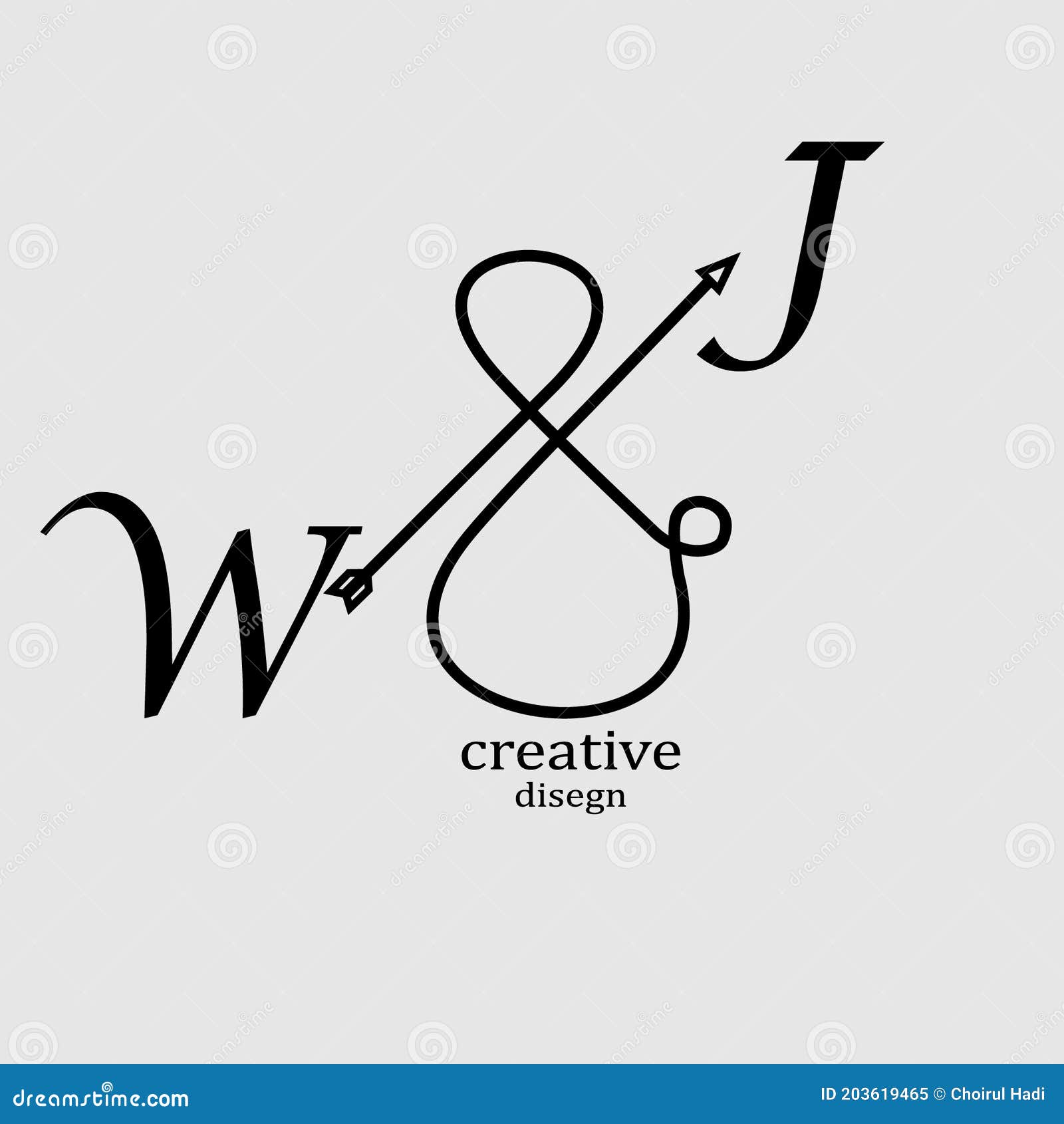 Initial WJ Letter Logo Creative Trandy Icon Illustration Stock Vector ...