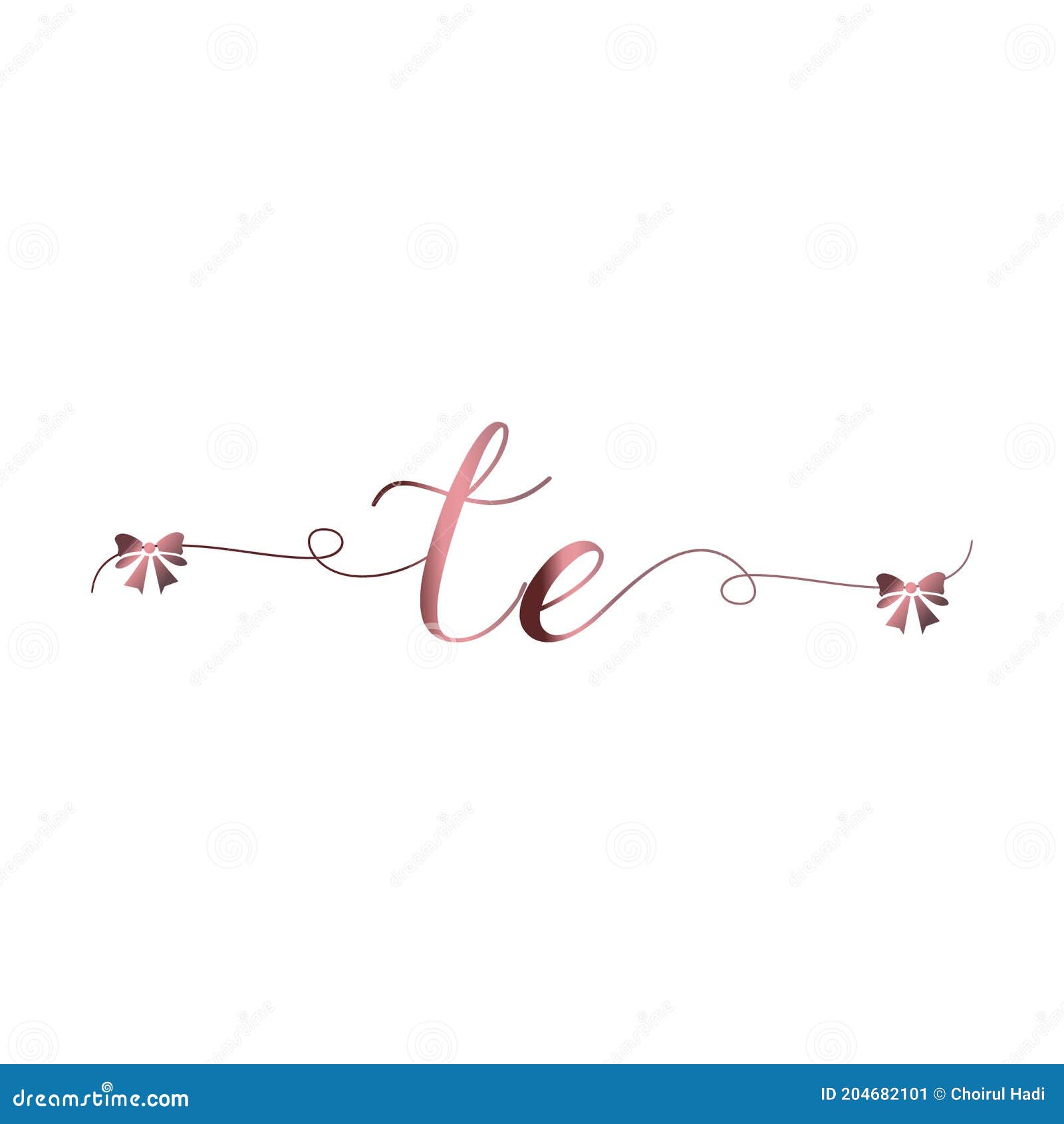 TE Initial Logo Handwriting Modern Luxury Fashion Stock Illustration ...