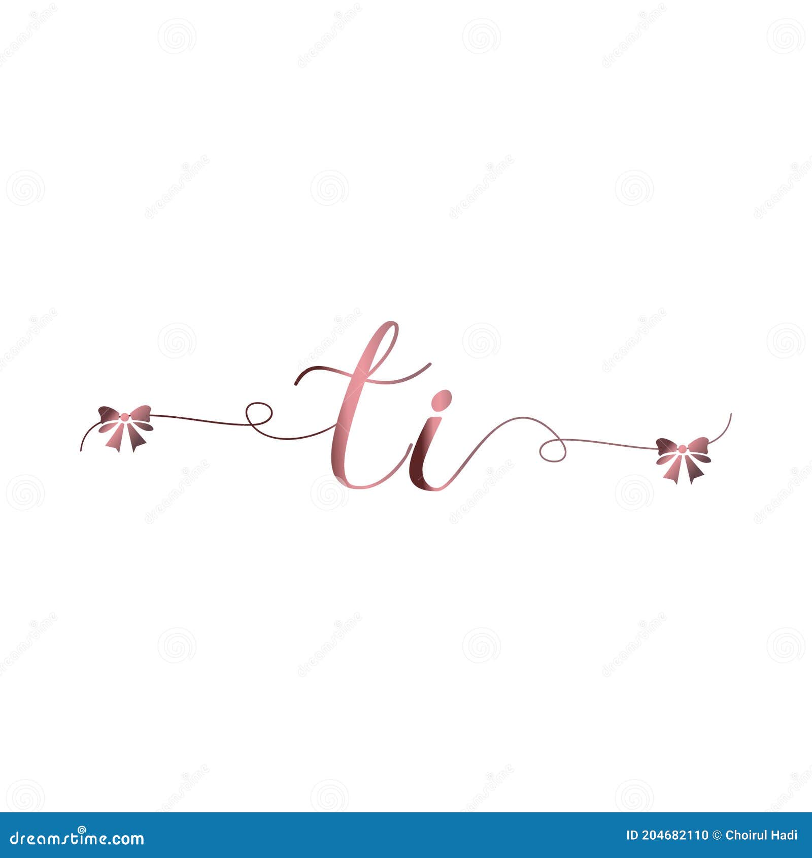 TI Initial Logo Handwriting Modern Luxury Fashion Stock Illustration ...