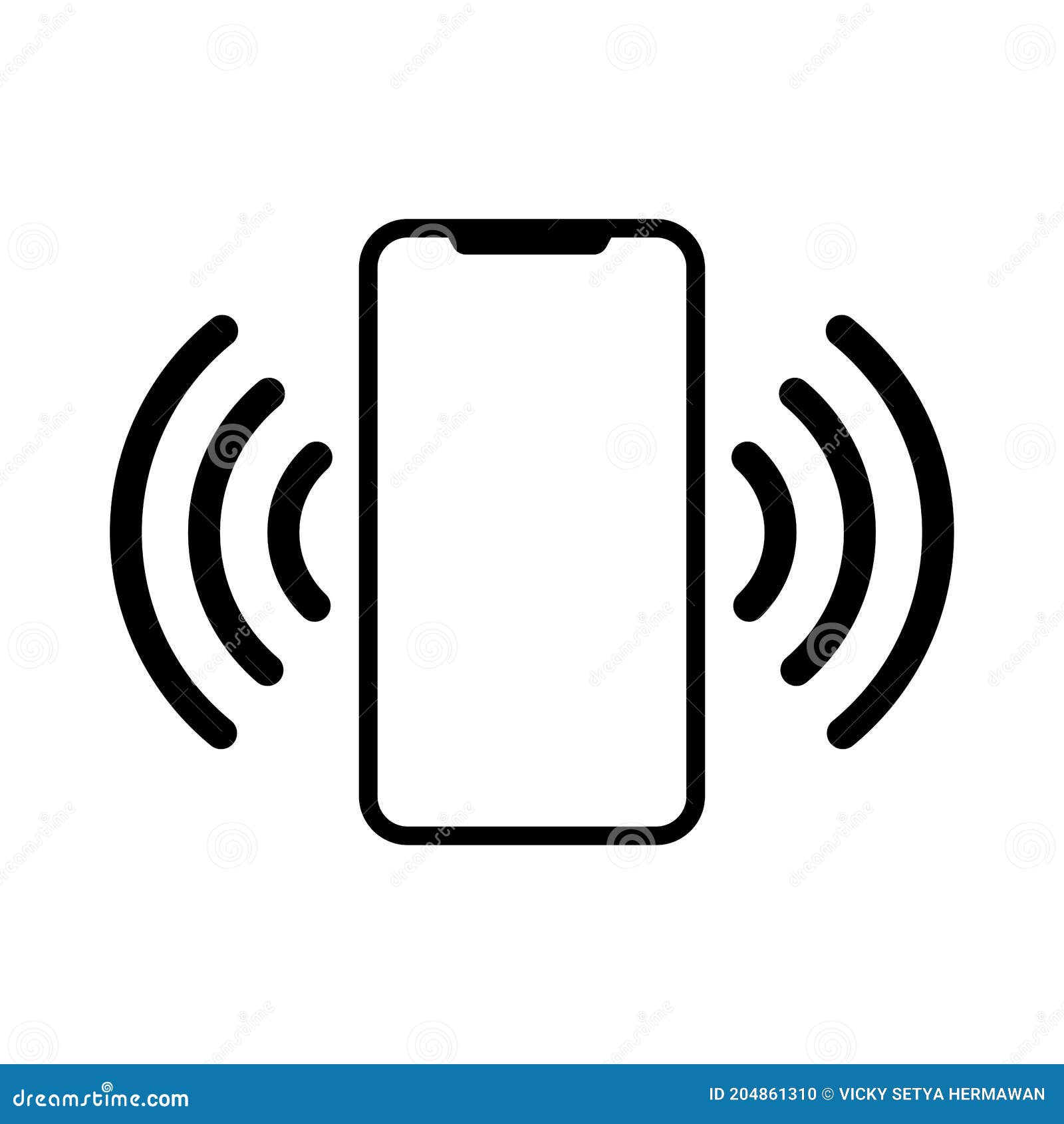 Mobile Phone Vibrating or Ringing Flat Vector Icon for Apps and ...