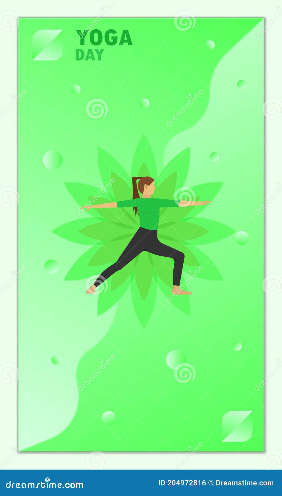 Yoga Poster (Green Theme) stock vector. Illustration of font - 204972816