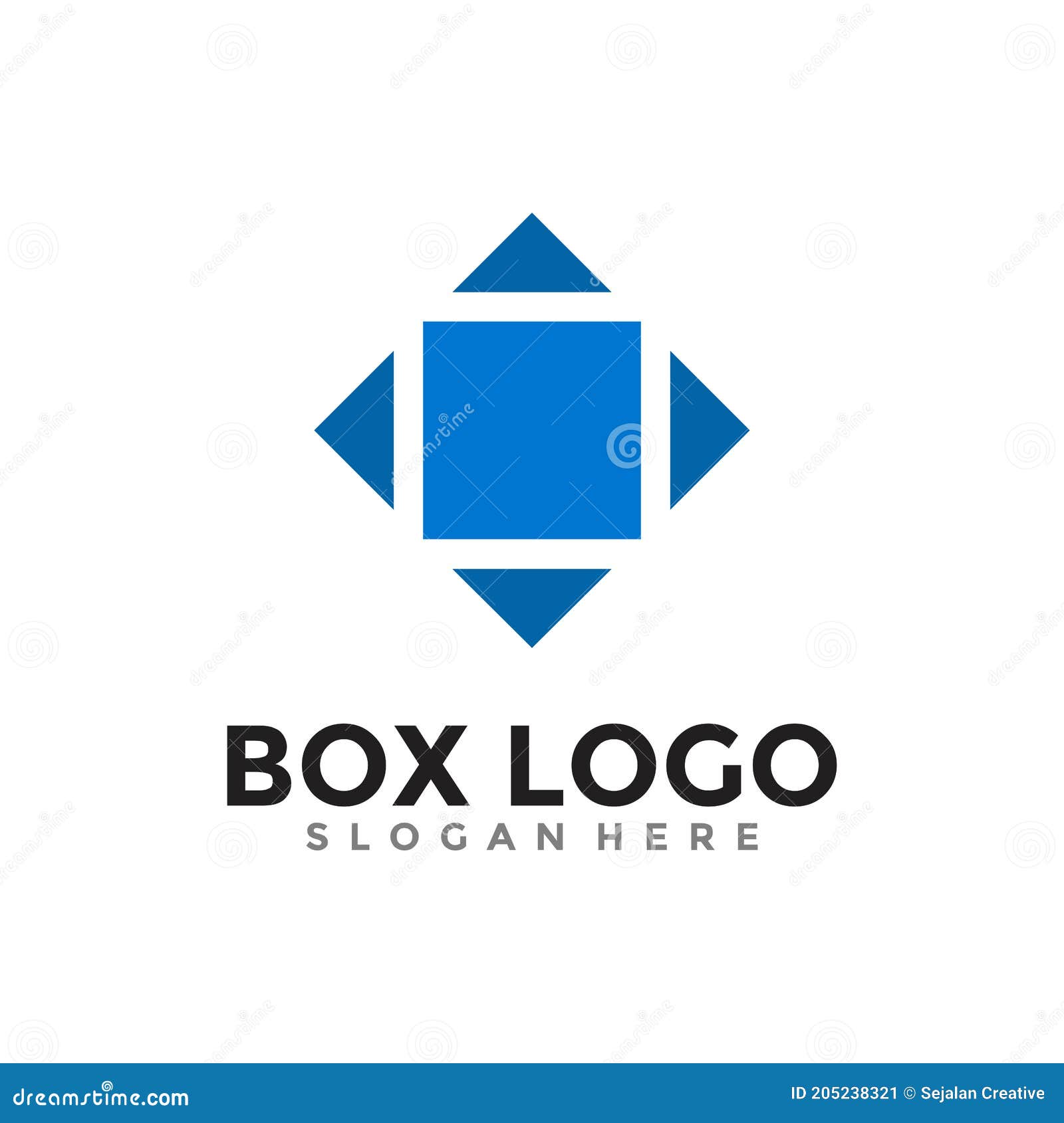 Simple Open Box Logo Template Design Stock Vector - Illustration of ...