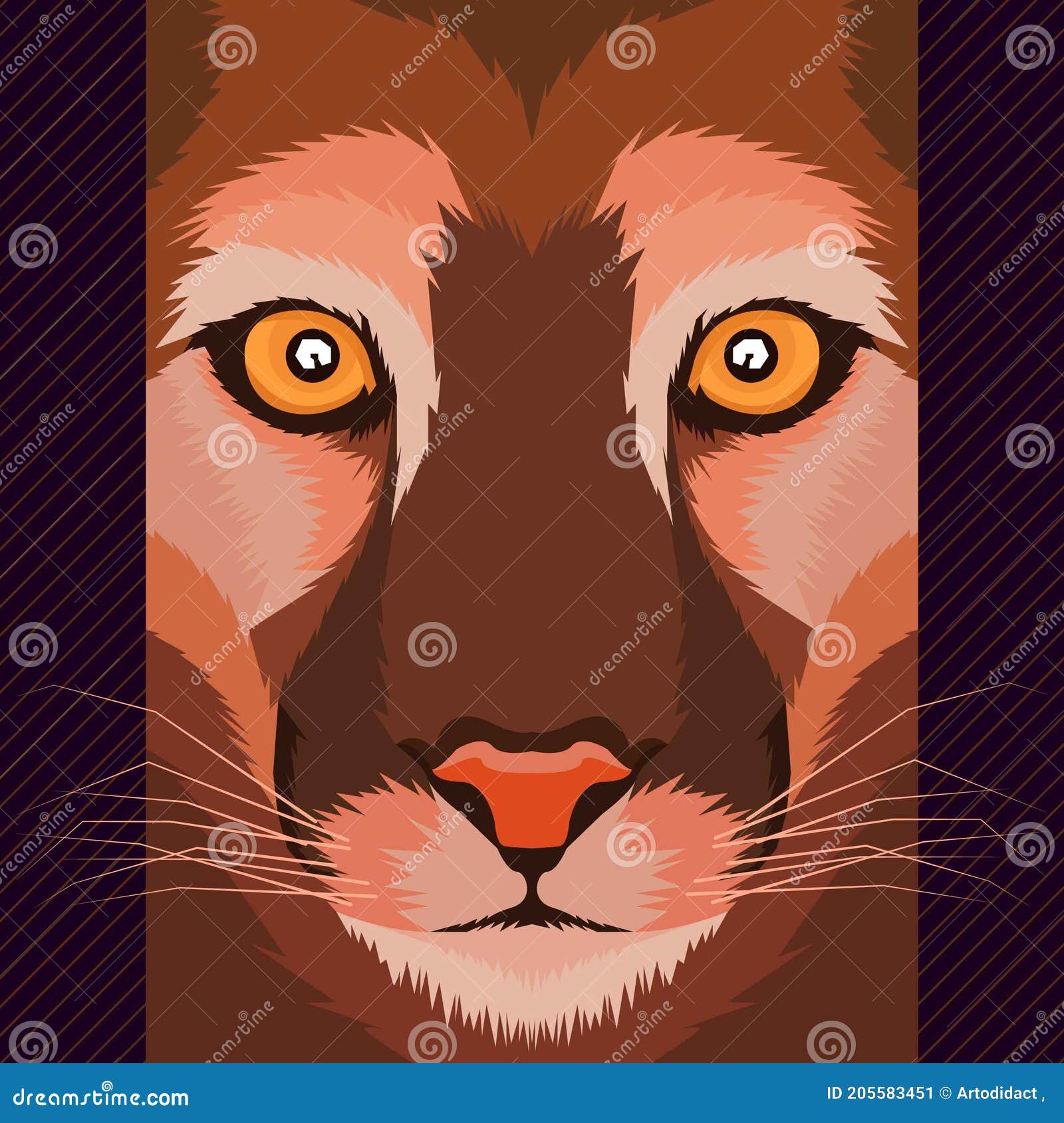 Portrait Man With An Animal Face. Smart Serious Cat. Human Characters ...