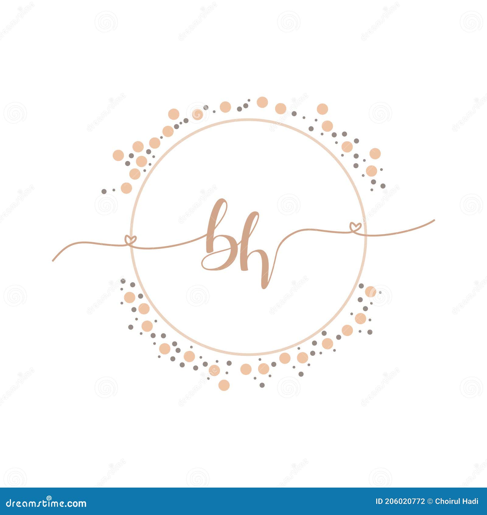 BH Initial Monogram Handwriting Luxury Illustration Stock Illustration ...