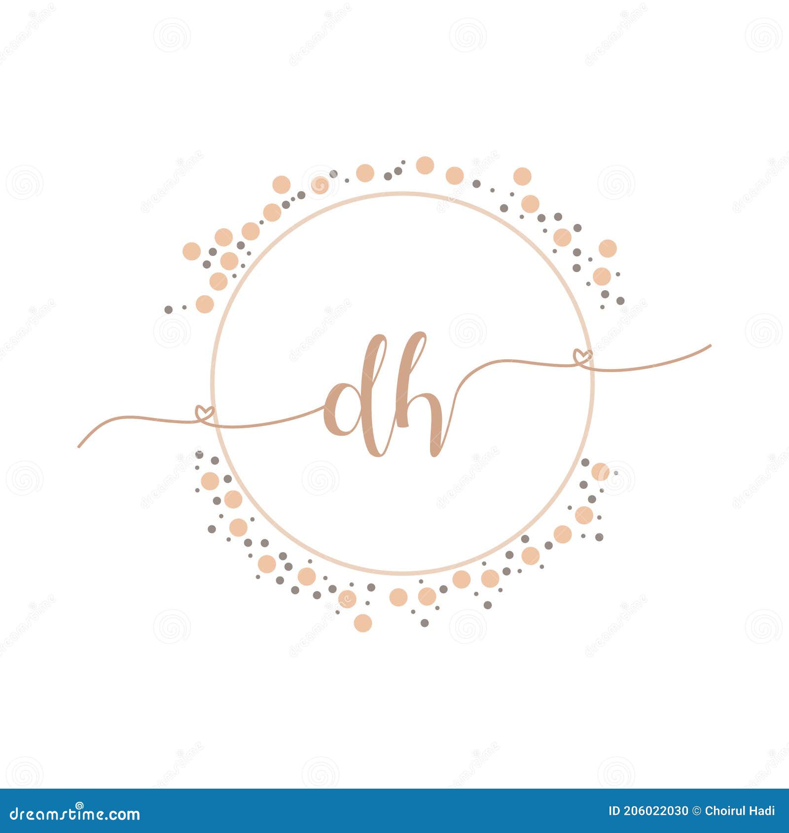 DH Initial Monogram Handwriting Luxury Illustration Stock Illustration ...
