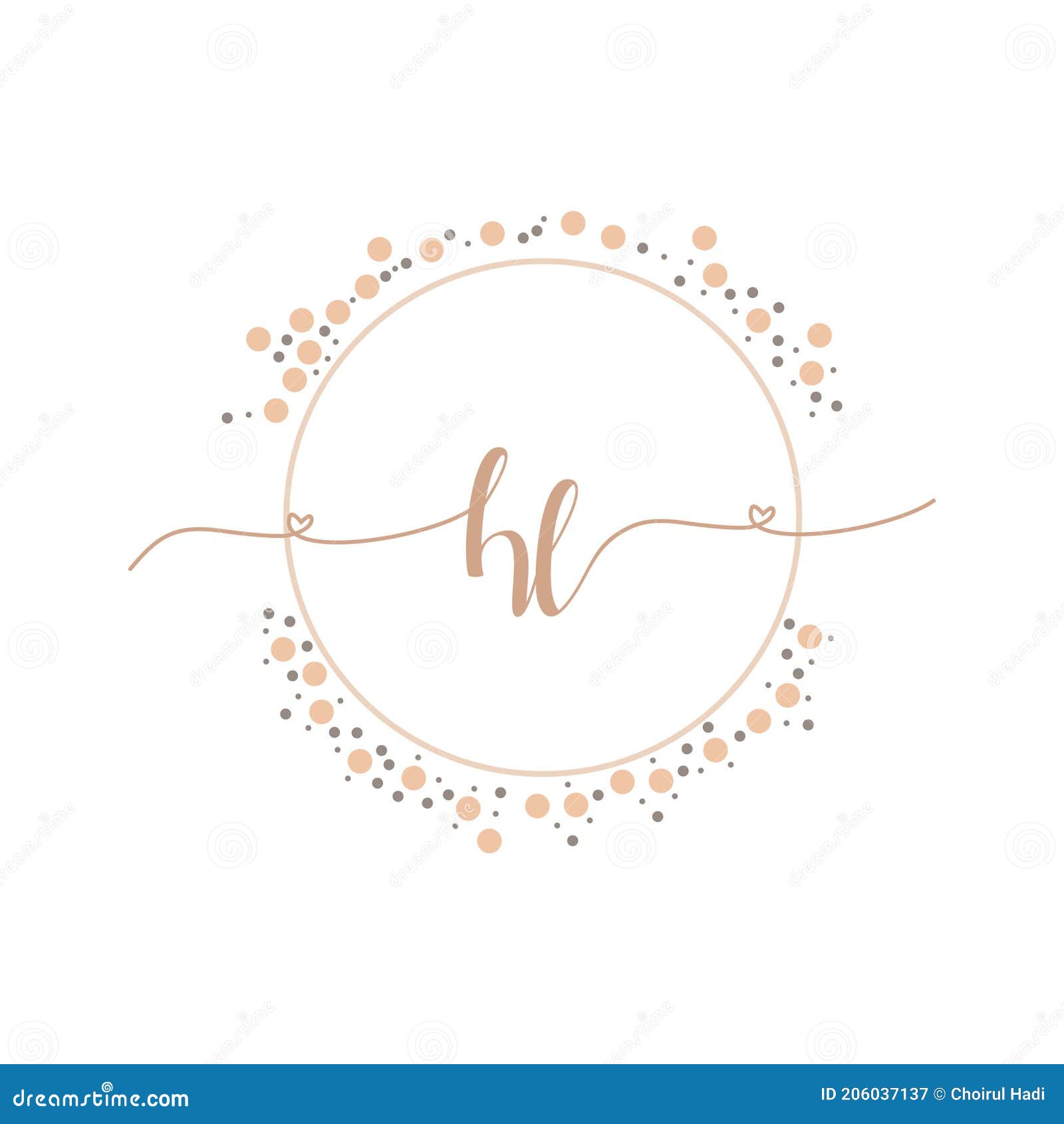 HL Initial Monogram Handwriting Luxury Illustration Stock Vector ...