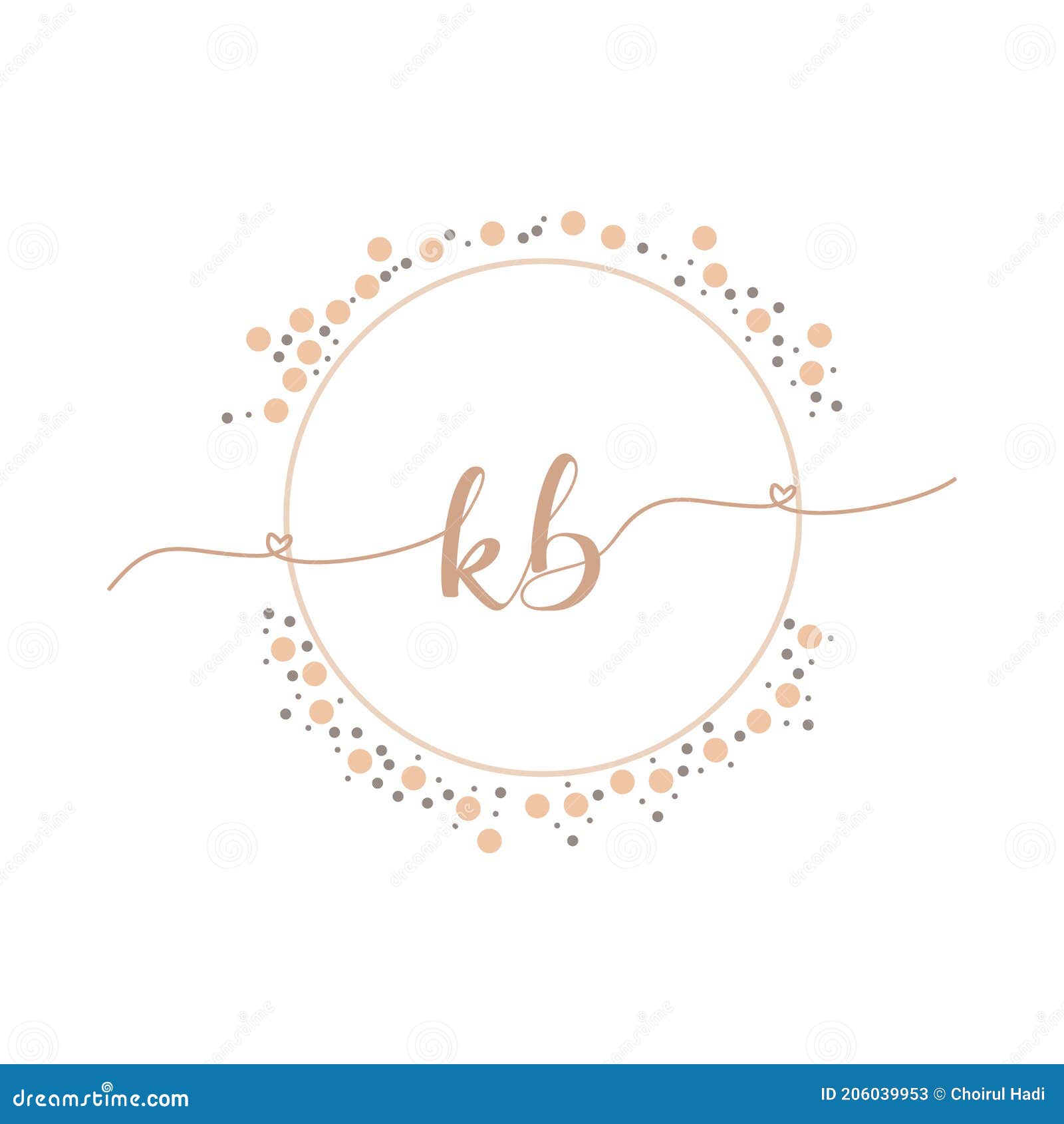 KB Initial Monogram Handwriting Luxury Illustration Stock Illustration ...